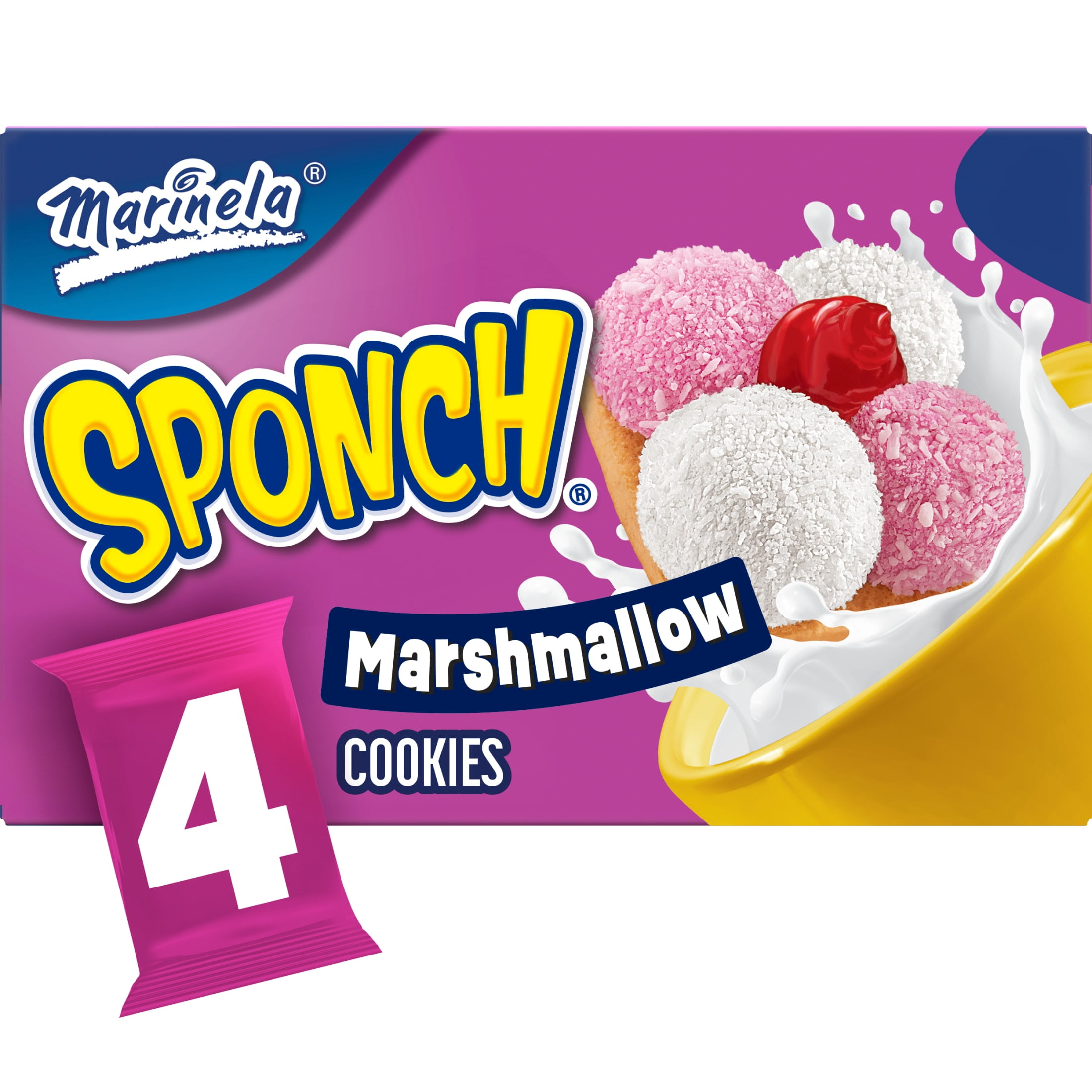 Marinela Sponch Marshmallow Cookies, Crisp Mexican Sponge with Coconut ...