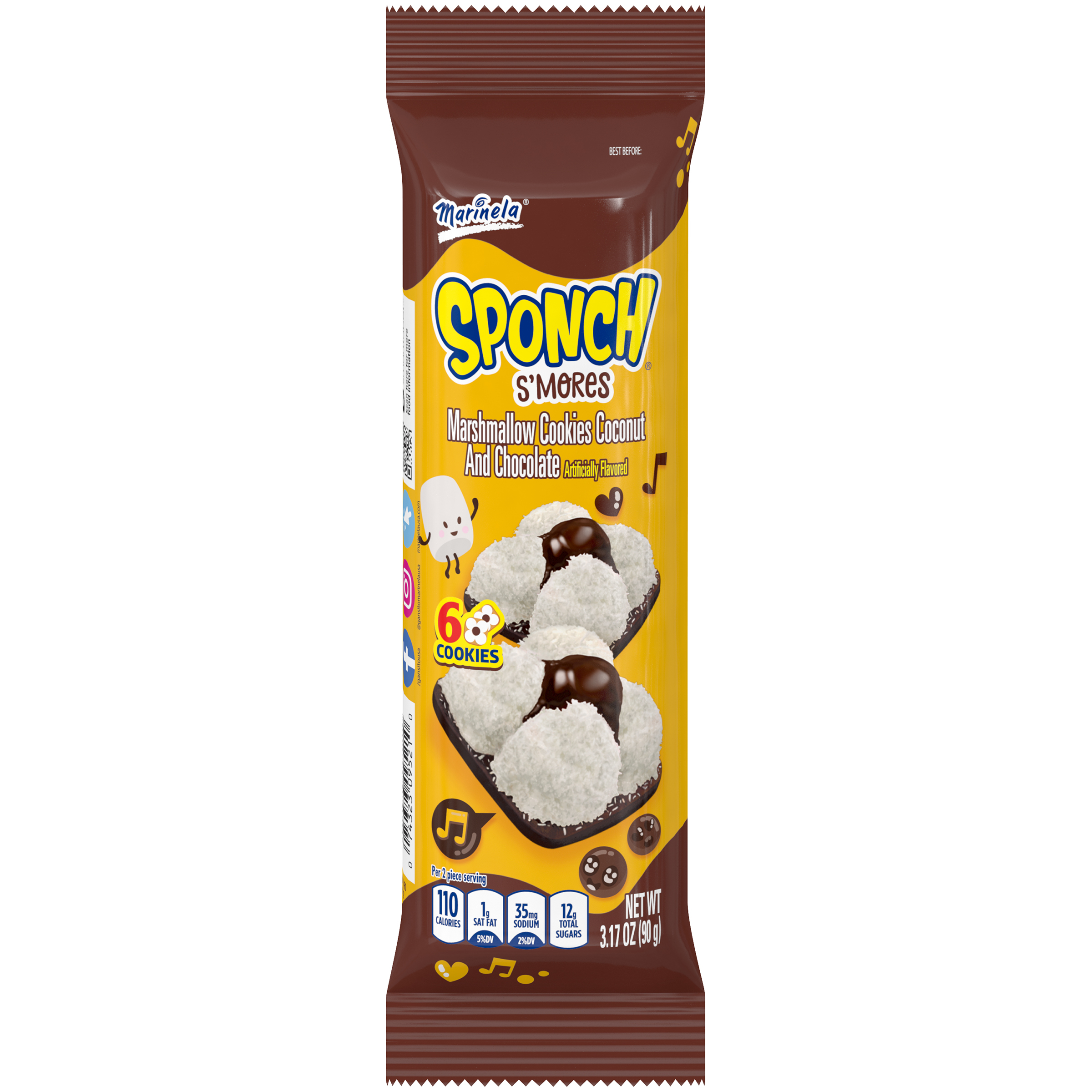 Marinela Sponch S'Mores, Marshmallow Cookies Chocolate and Coconut ...