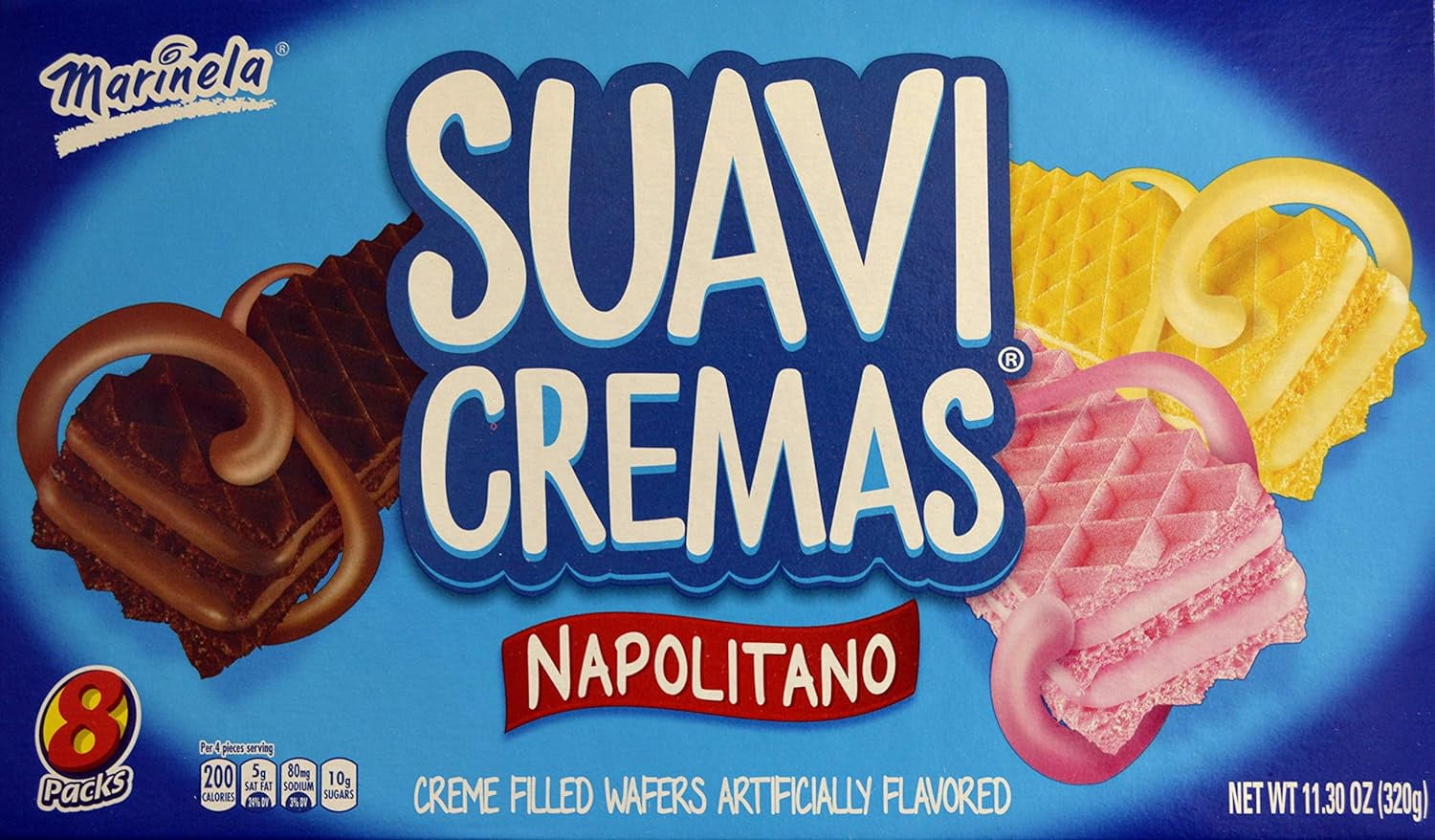 Marinela Suavicremas Napolitano, Crème Filled Wafer Cookies ...