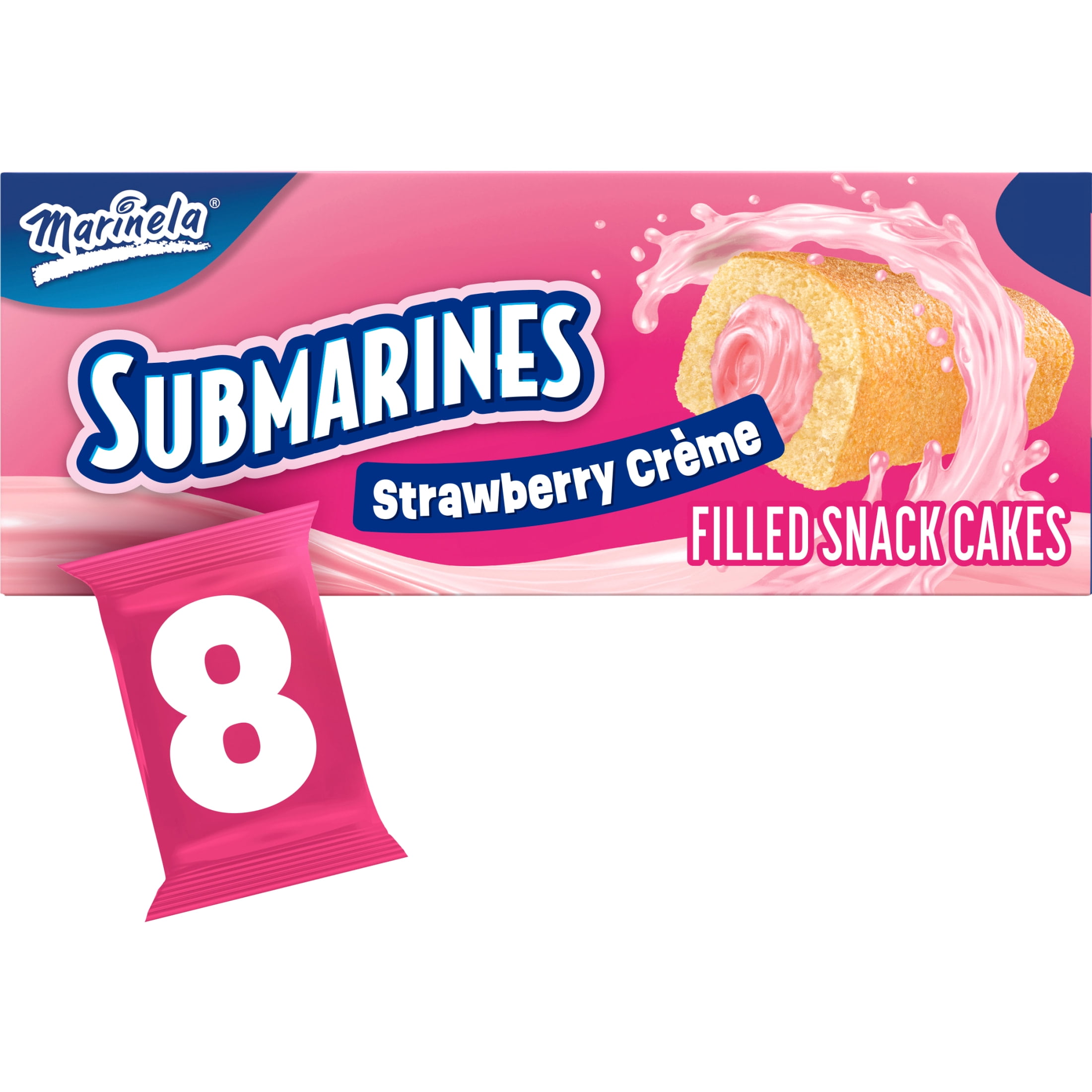 Marinela Mexican Bakery Submarinos Strawberry Crème Filled Snack Cakes ...