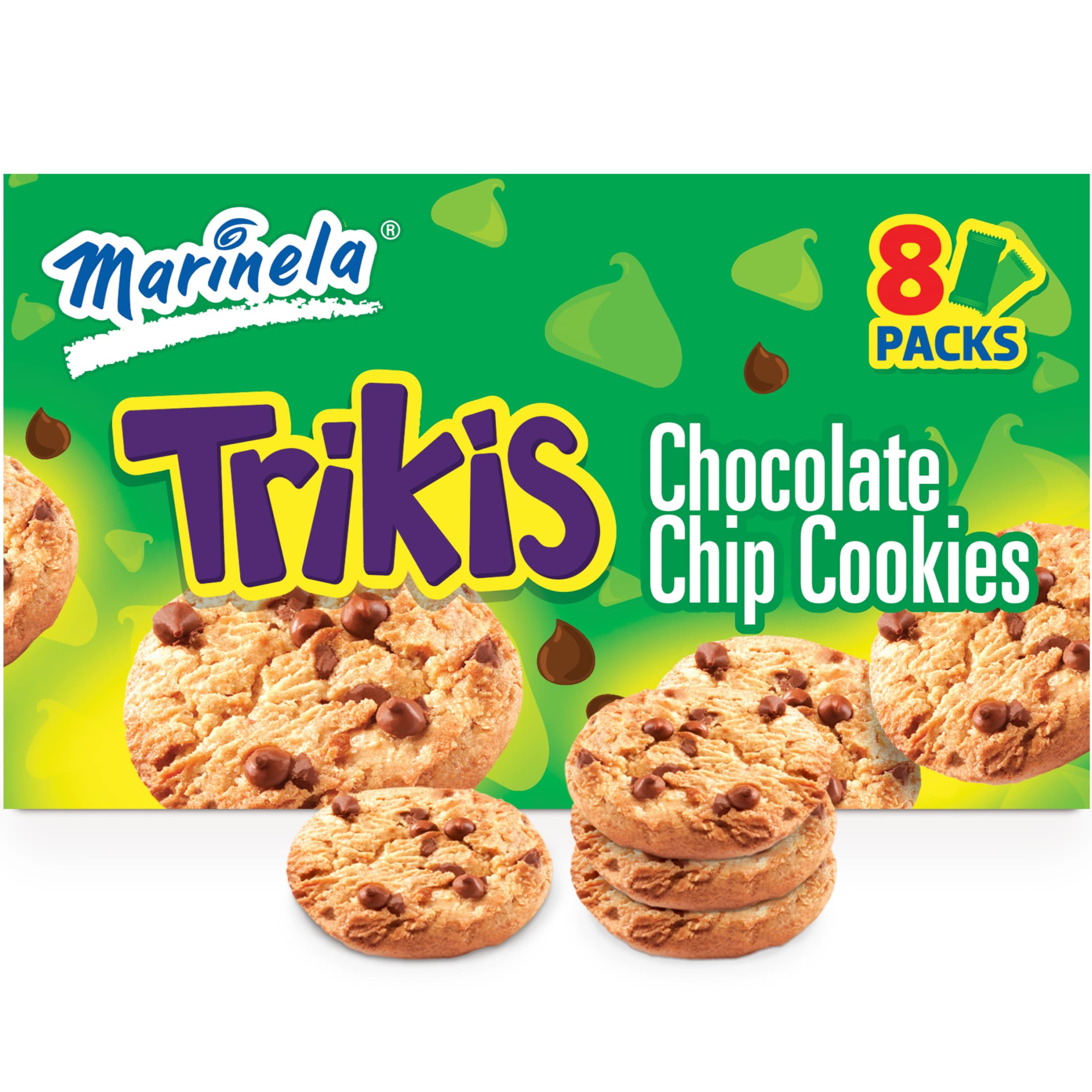 Marinela Trikis Chocolate Chip Cookies, 8 packs, Crunchy Cookies, 14.11 ...