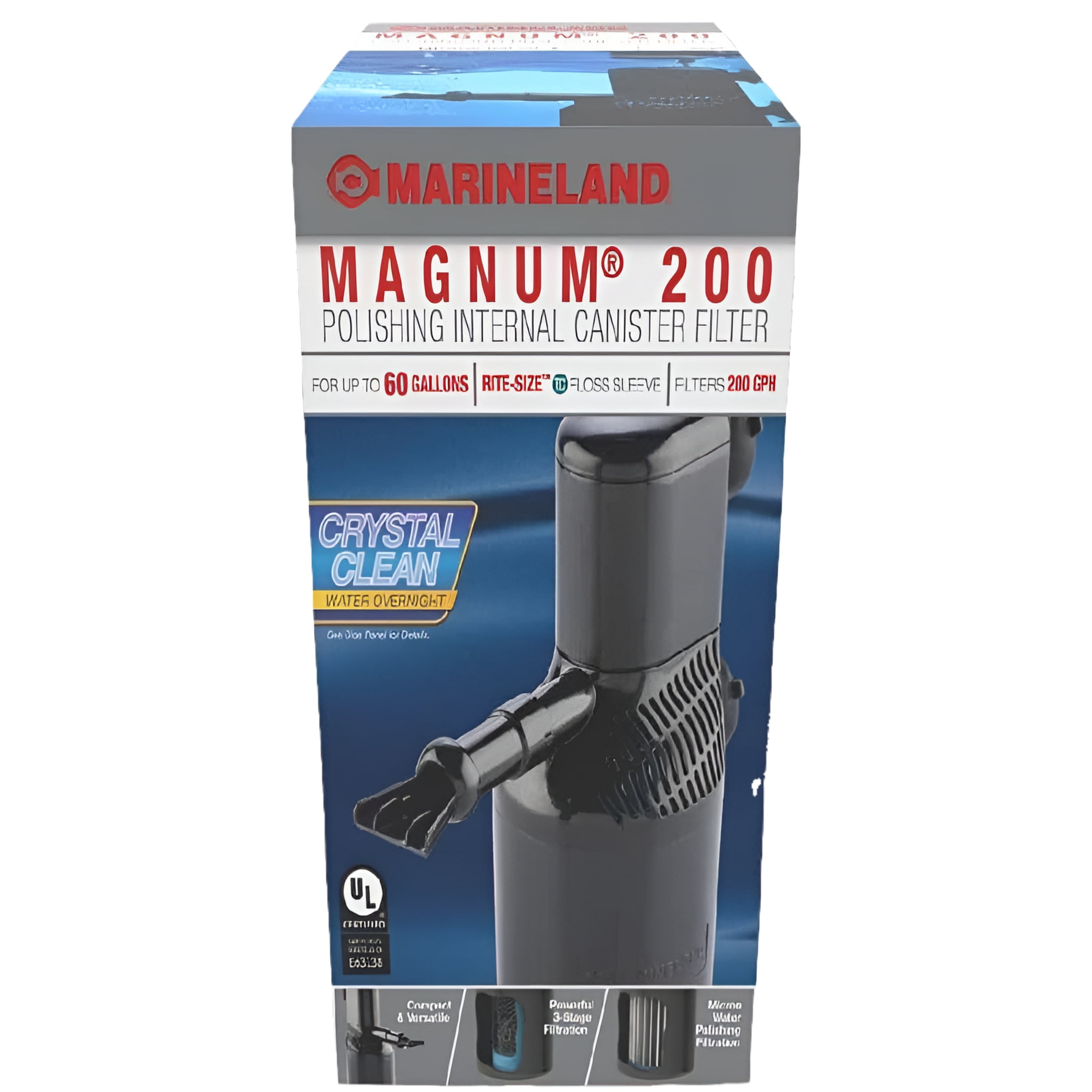 Marineland Magnum Internal Polishing Canister Filter for Aquariums up ...