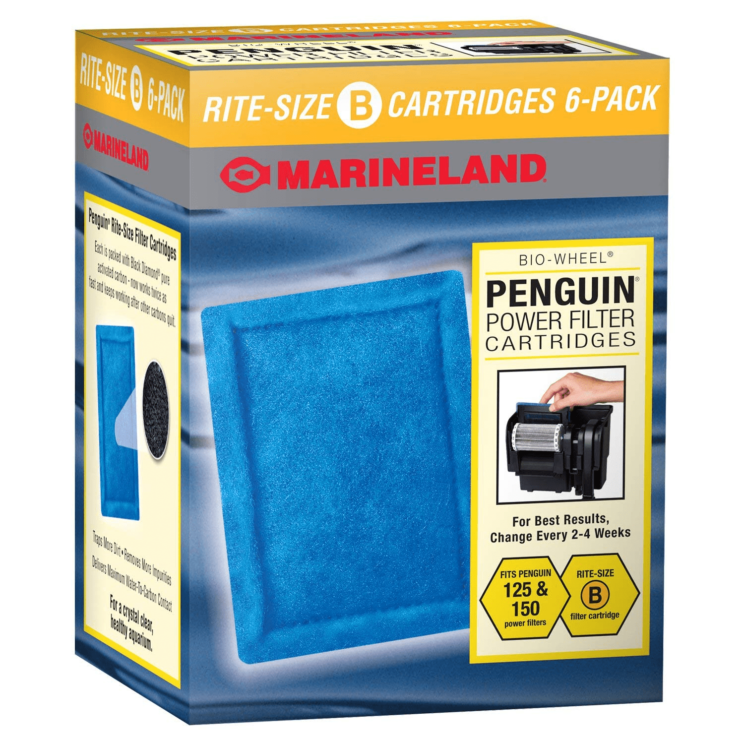 Marineland Penguin Bio-Wheel Power Filter Cartridges, Size B, 6 Count ...