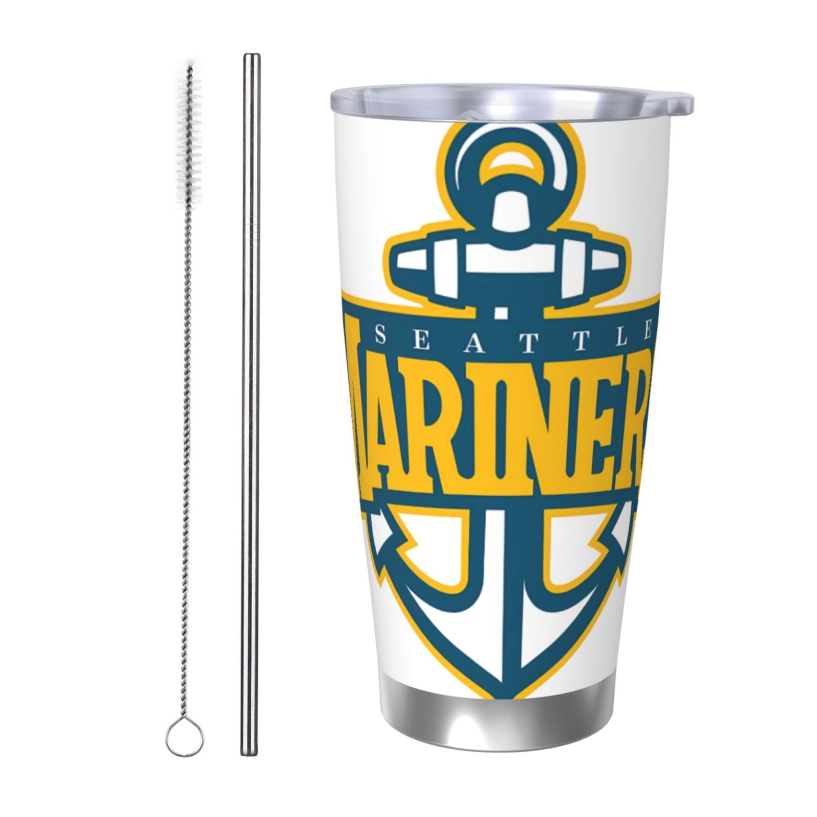 Mariners 20OZ Car Cup Straw Two-piece Set One Size Team Logo Double ...