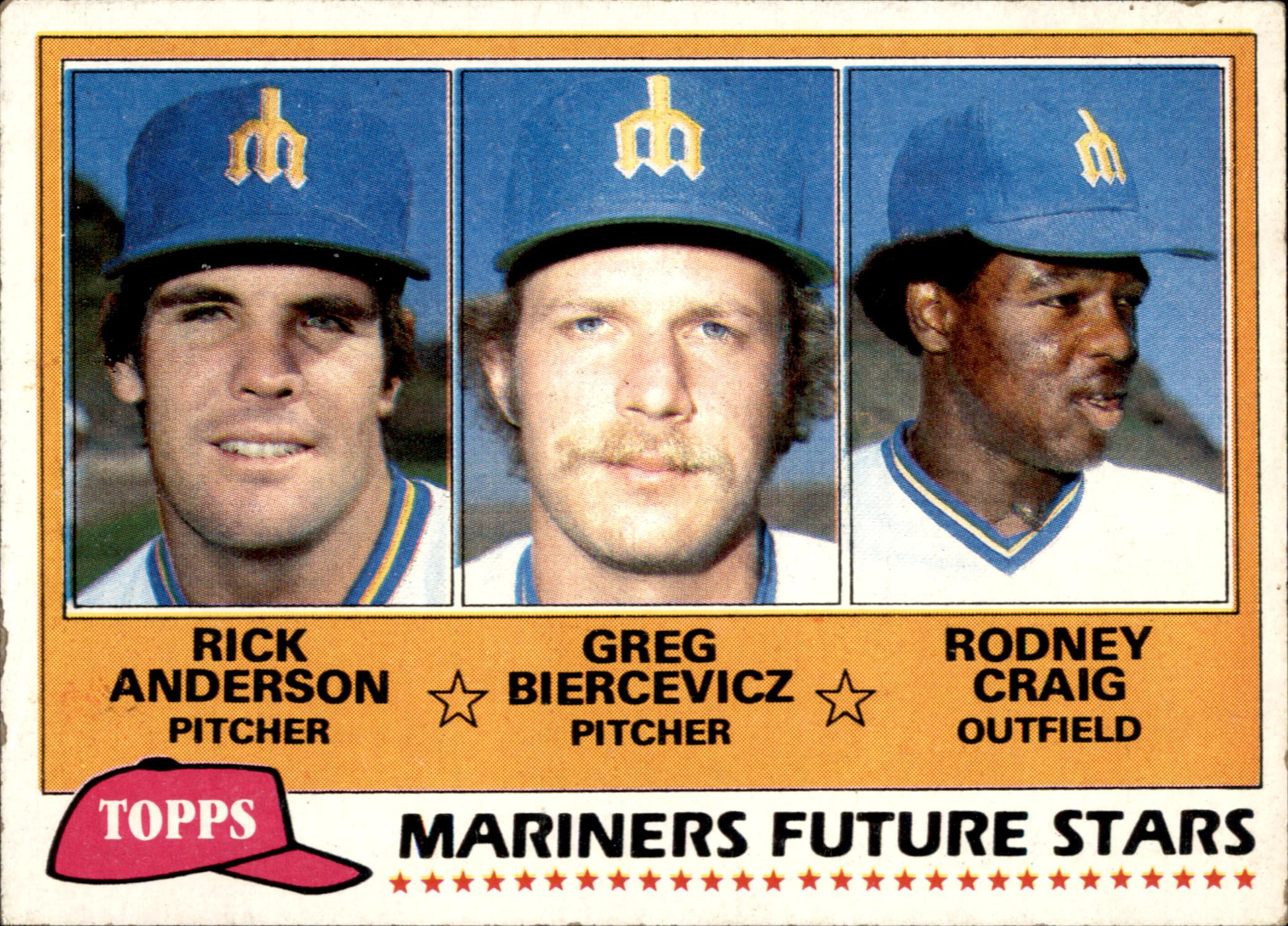 Mariners Stars Rick Anderson Greg Biercevicz Rodney Craig #282 1981 ...