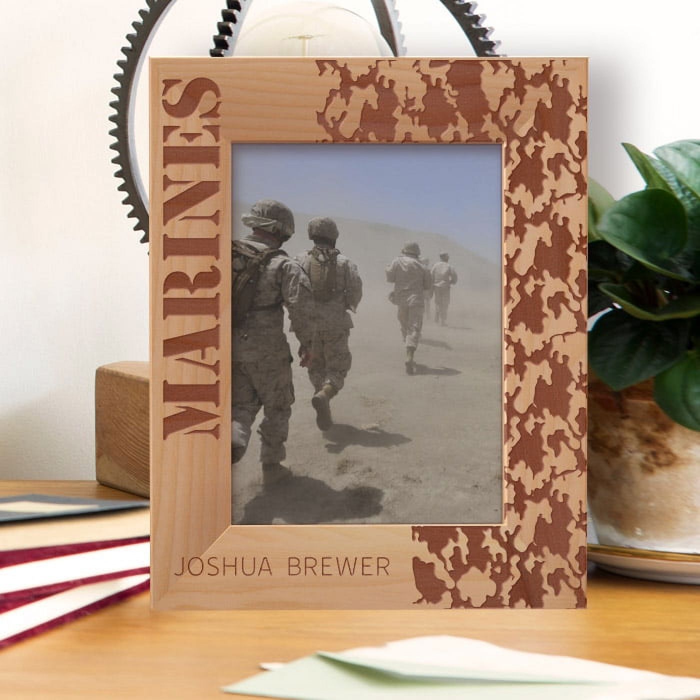 Marines Personalized Wooden Frame 5" x 7" Brown (Vertical) - Walmart.com