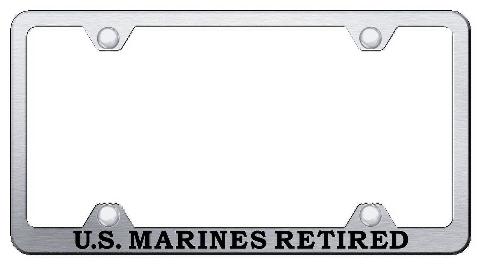 . Marines Retired Stainless Steel Wide Body License Plate Frame ...