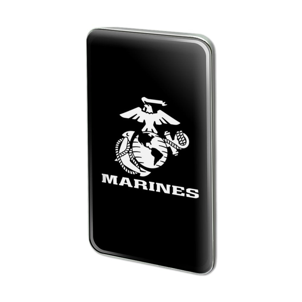 Marines Text USMC White Logo on Black Officially Licensed Metal ...