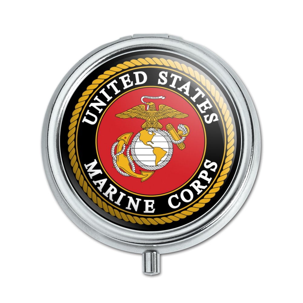 Marines USMC Emblem Black Yellow Red Officially Licensed Pill Case ...