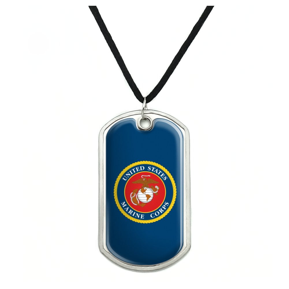 Marines USMC Logo Blue Red Gold Officially Licensed Military Dog Tag ...