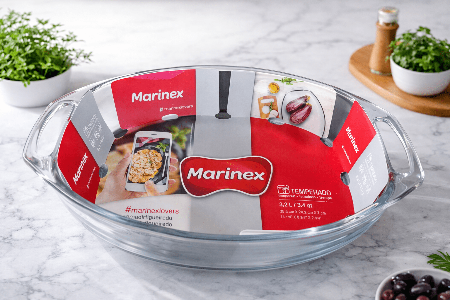 Marinex Tempered Glass 3.4 Quart Baking Dish. - Walmart.com