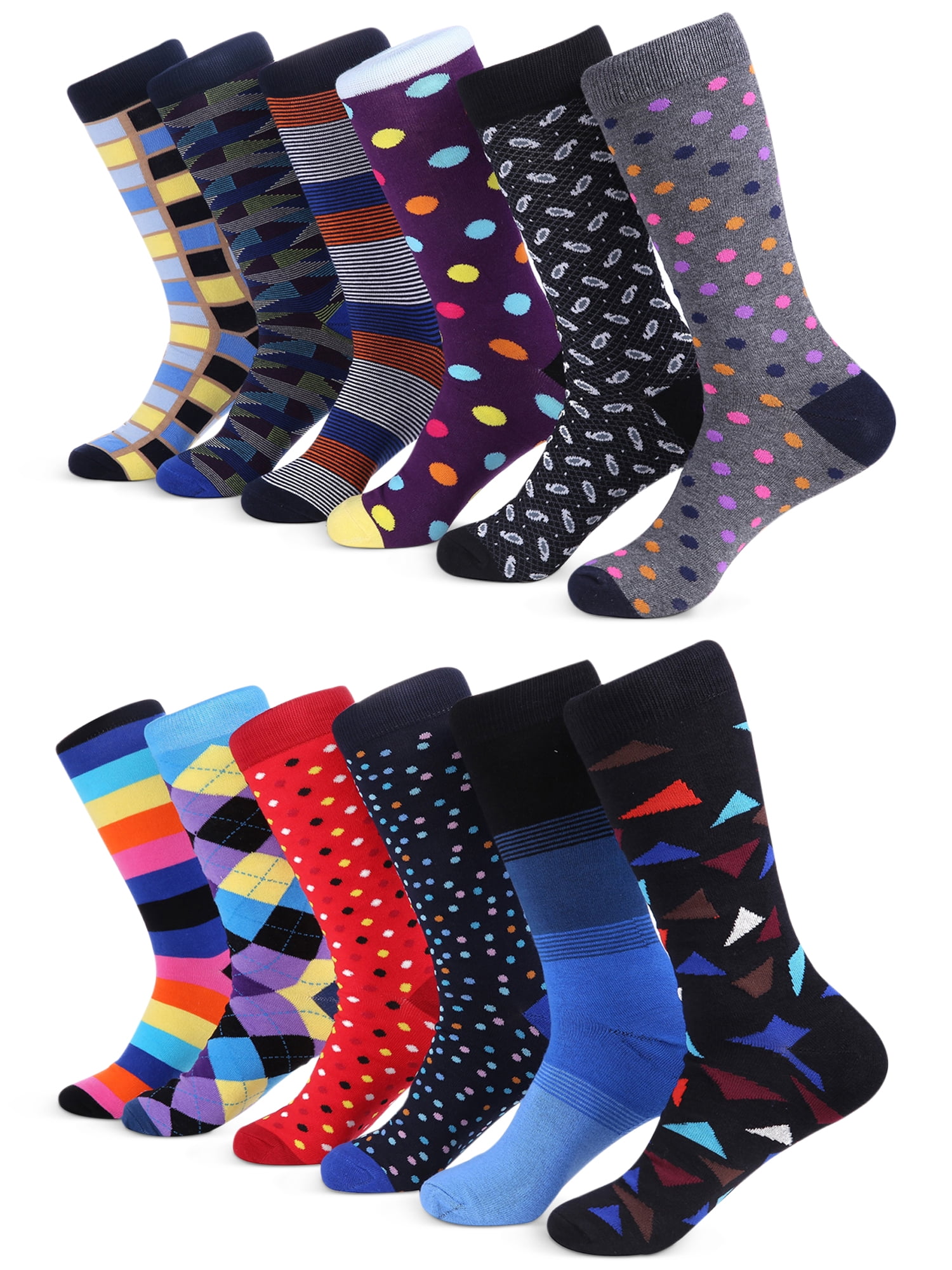 Marino Men's Dress Socks - Colorful Funky Socks for Men - Cotton ...