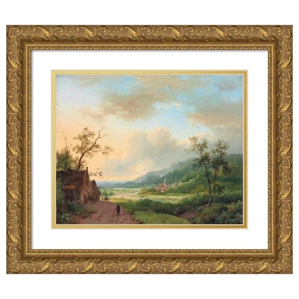 Marinus Adrianus Koekkoek 24x20 Gold Ornate Framed and Double Matted ...