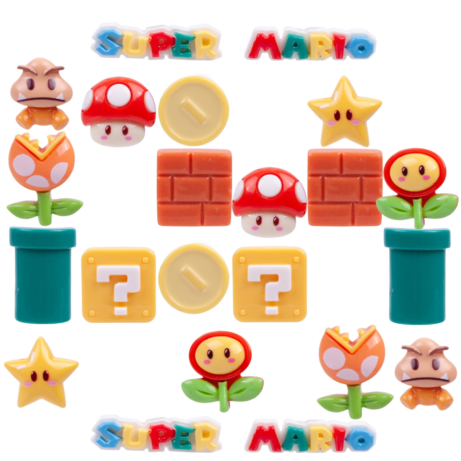 Mario 20-Pack Magnetic Refrigerator Magnets Set, Colorful Mushroom ...