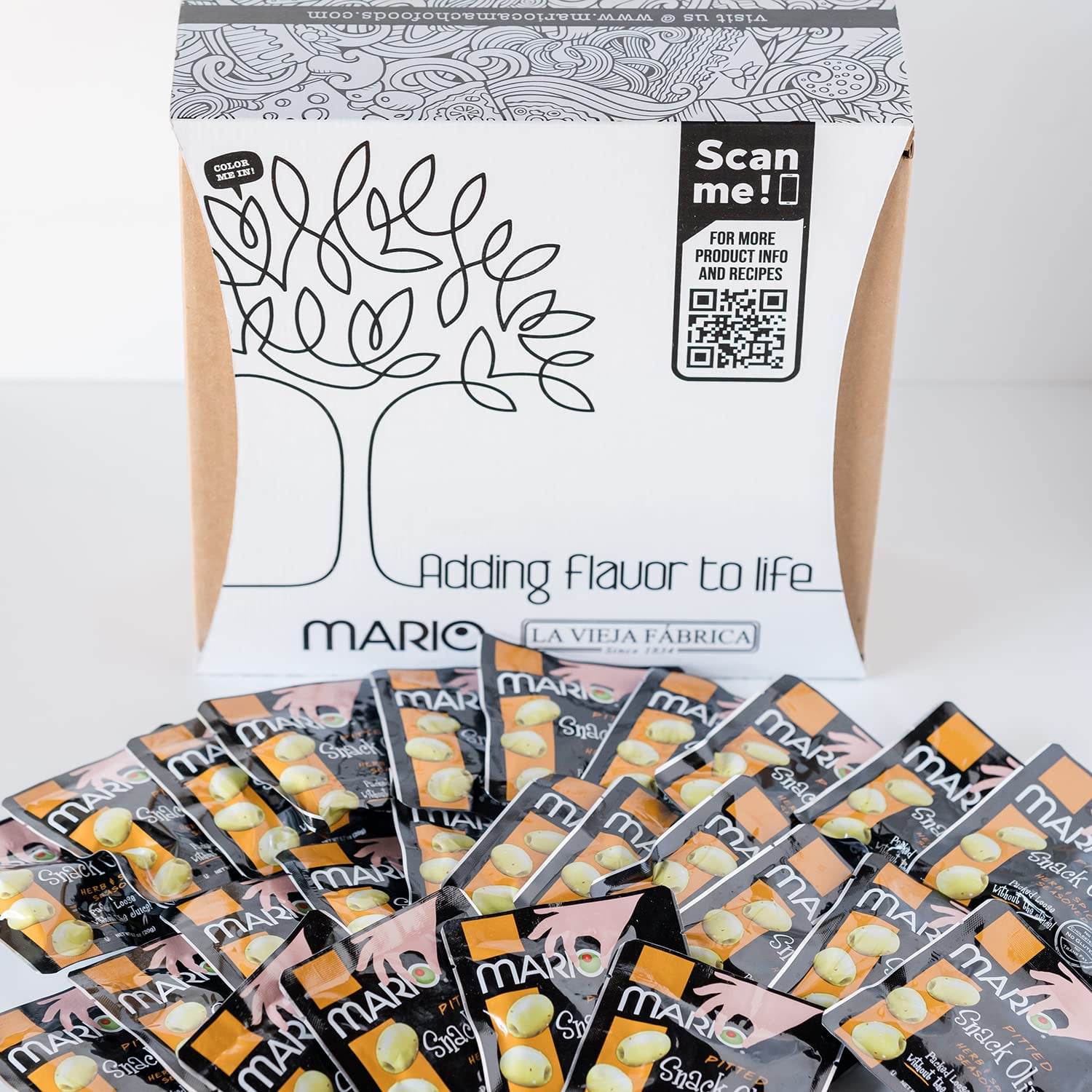 Mario 20g Pitted Snack Olives Gift Box MDH1- Herb & Spice - 25 Pouches ...