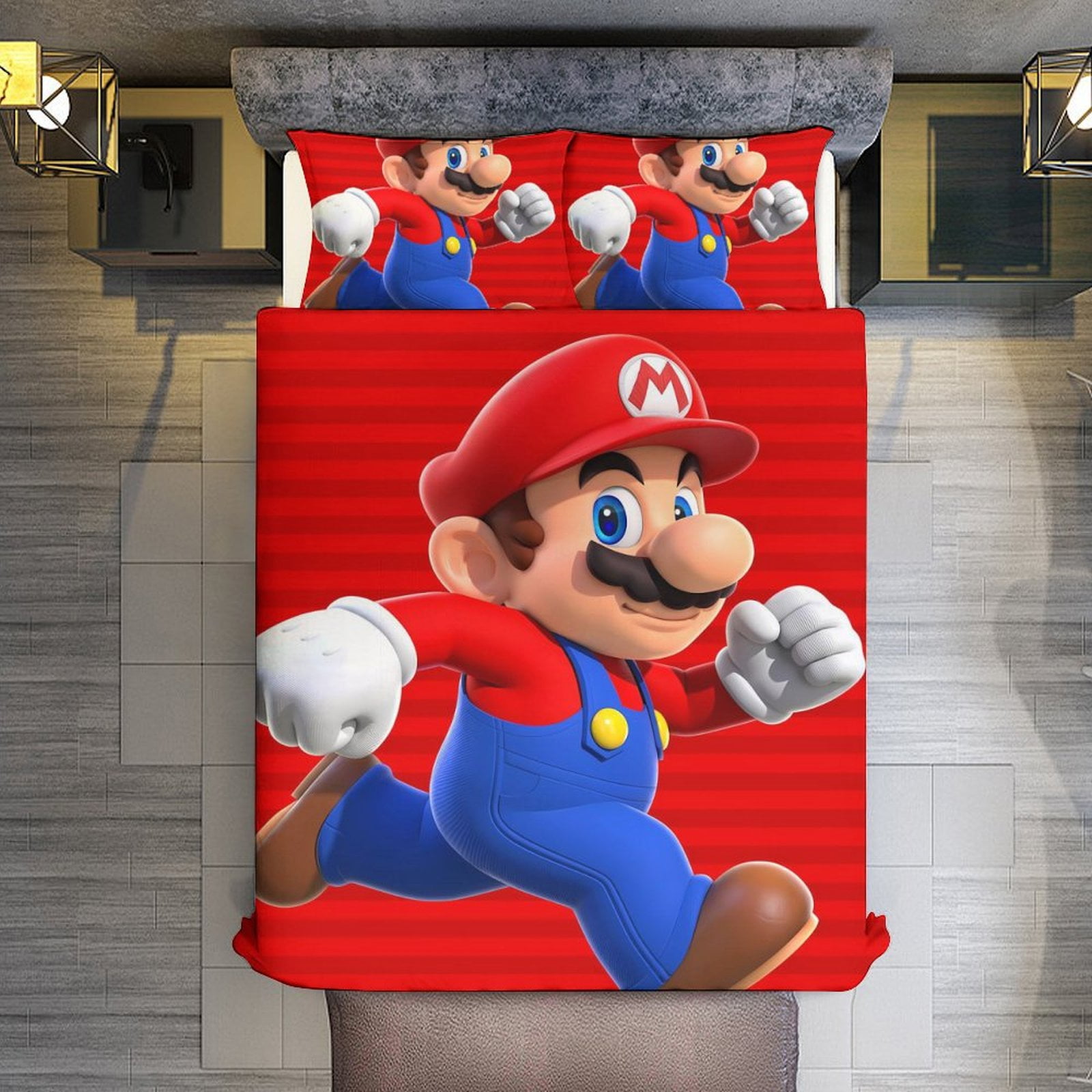 Mario 3-Piece Bedding Set, Printed Quilt Set Twin Size, Full Size,Queen ...