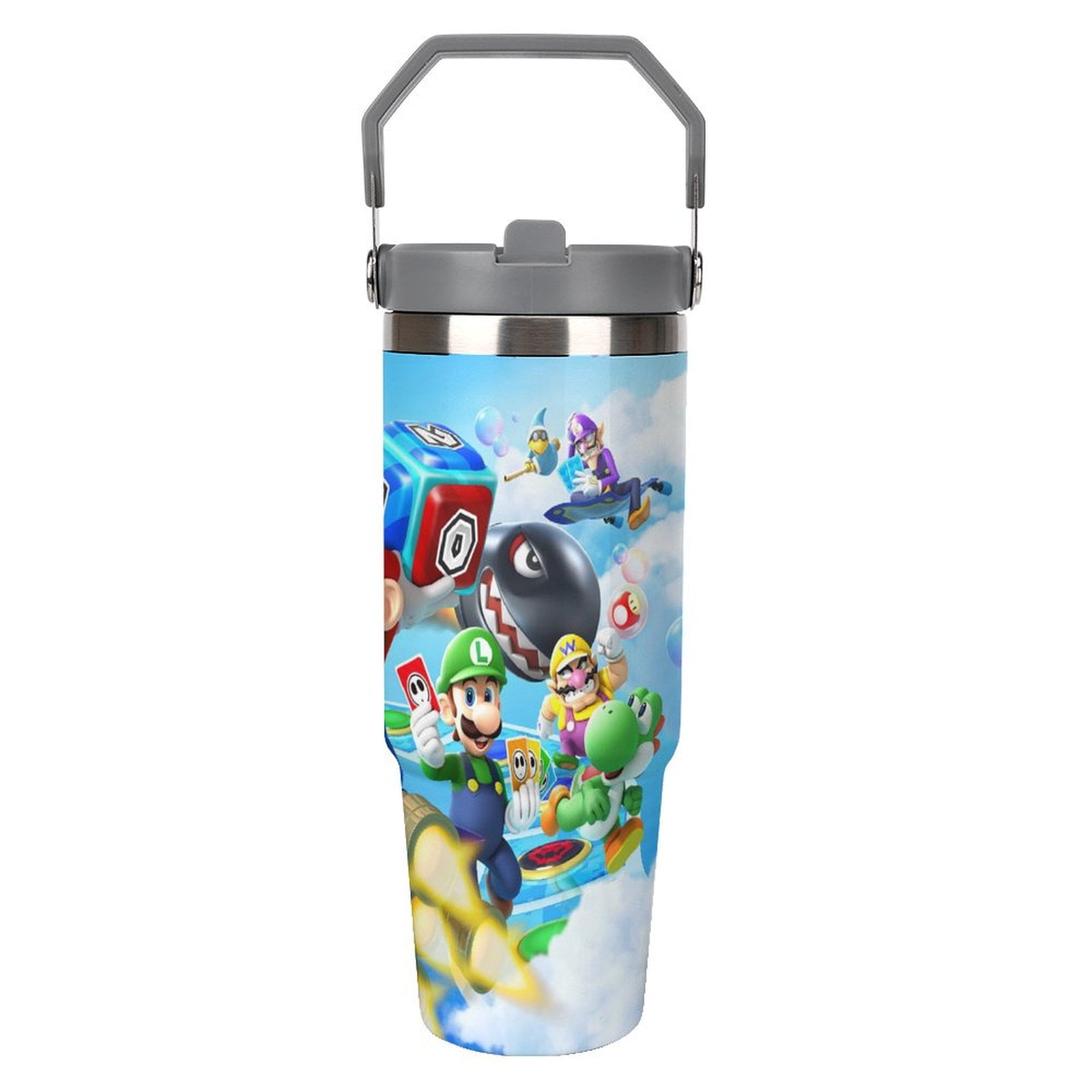 Mario 30 Oz Tumbler With Handle And Straw, Stainless Steel Vacuum ...