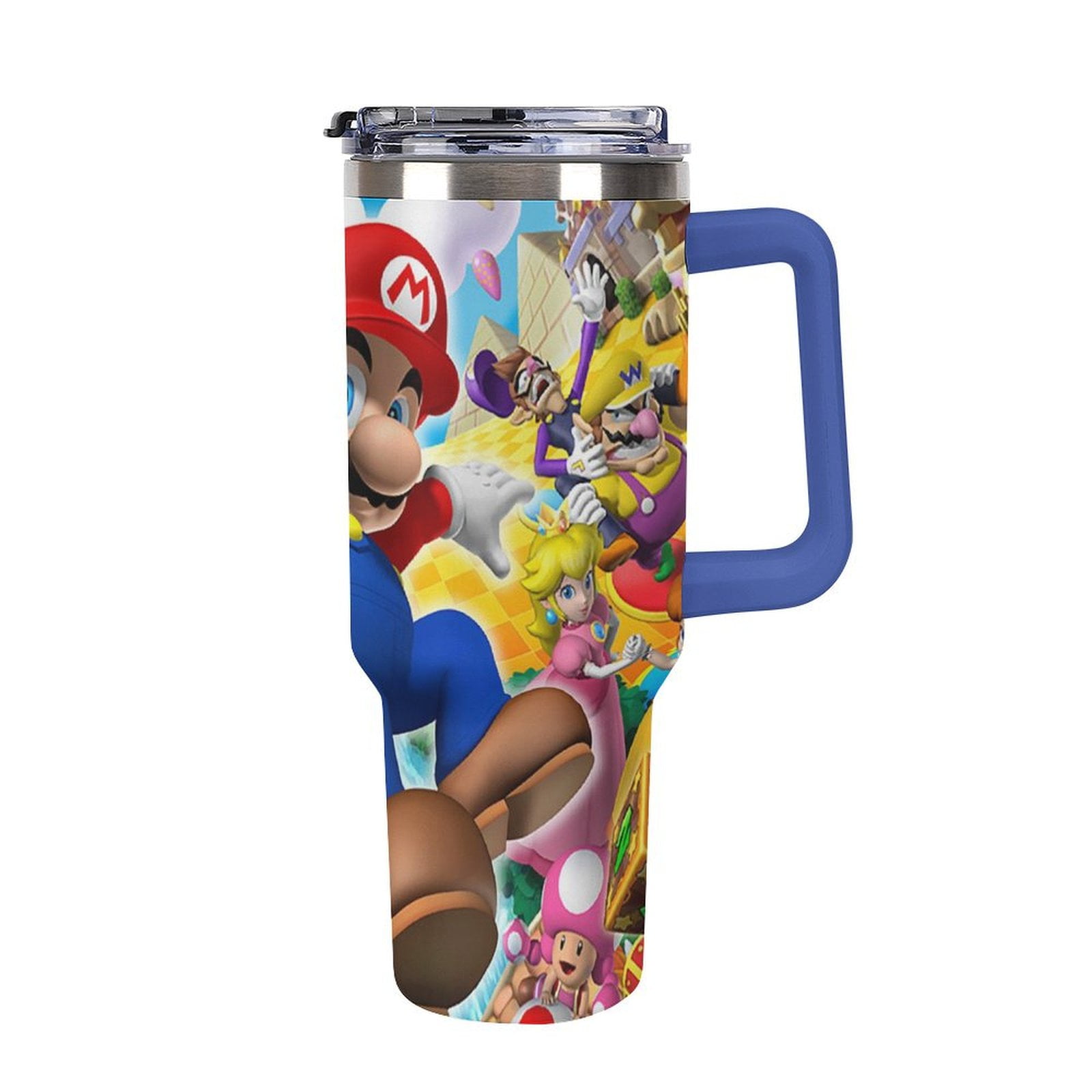 Mario 40 Oz Tumbler With Handle And Straw, Stainless Steel Vacuum ...