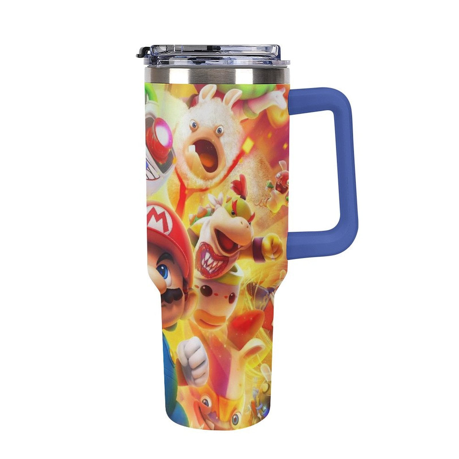 Mario 40 Oz Tumbler With Handle And Straw, Stainless Steel Vacuum ...