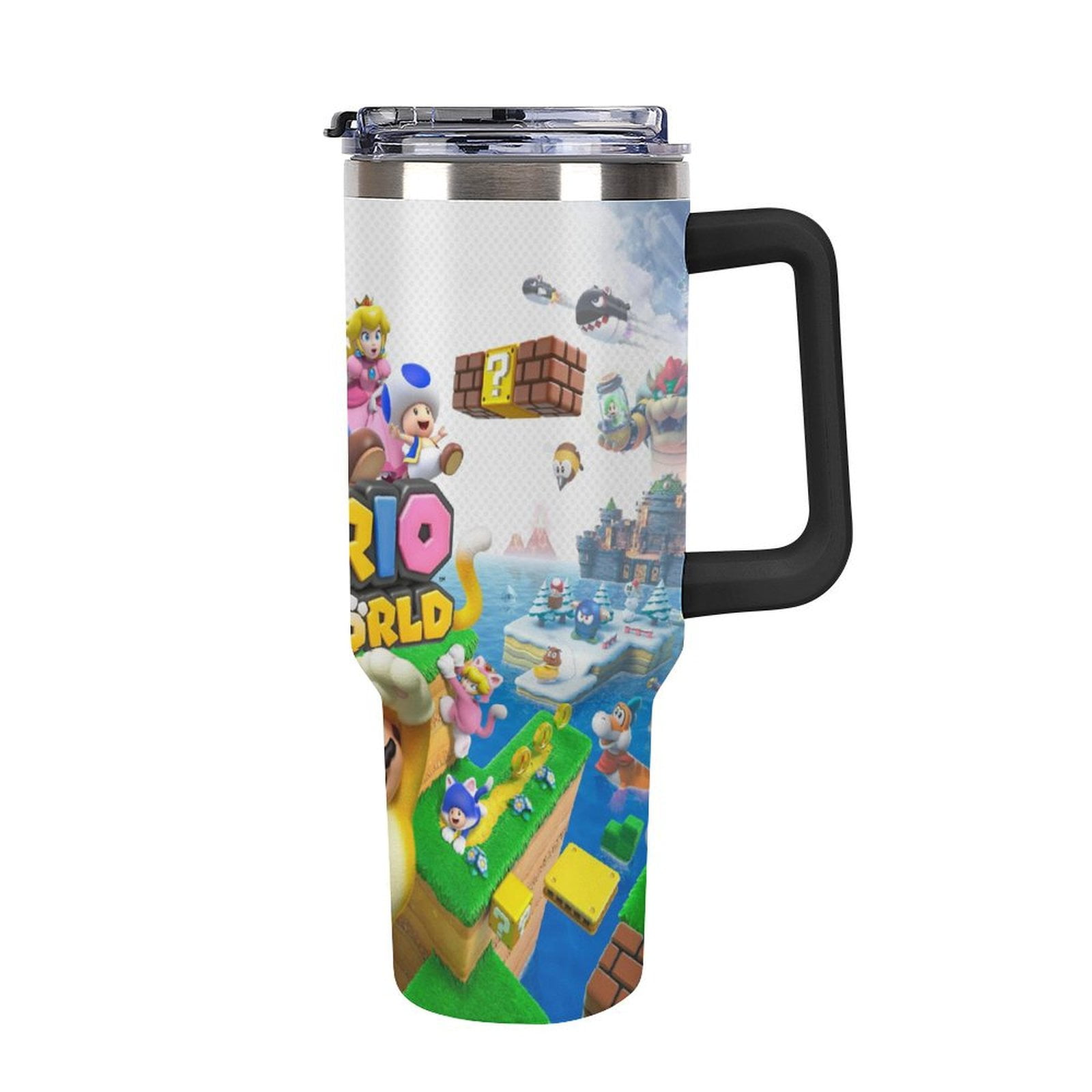 Mario 40 Oz Tumbler With Handle And Straw, Stainless Steel Vacuum ...