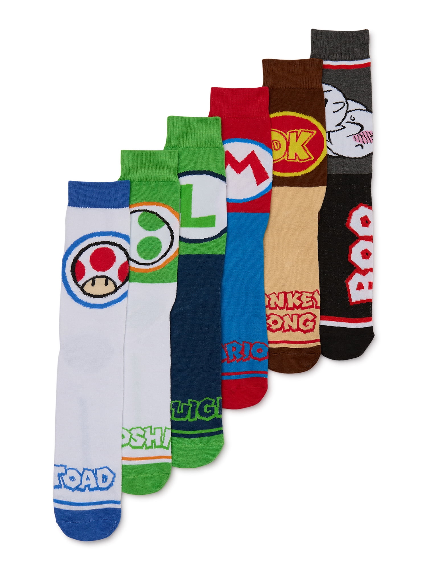 Mario 6PK Licensed Socks - Walmart.com