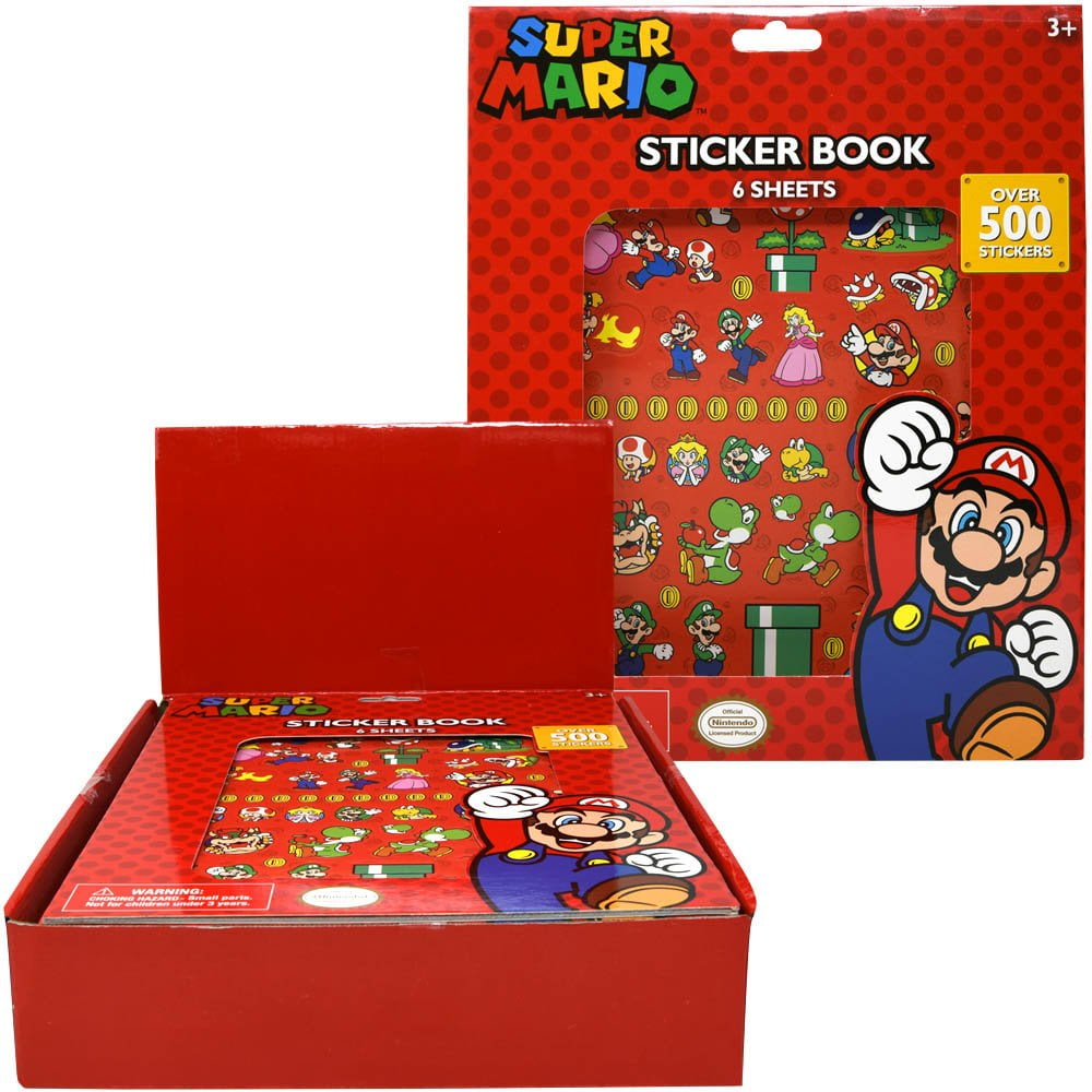 Mario 8x10" 6 Sheets Sticker Book in PDQ- 1 PACK - Walmart.com