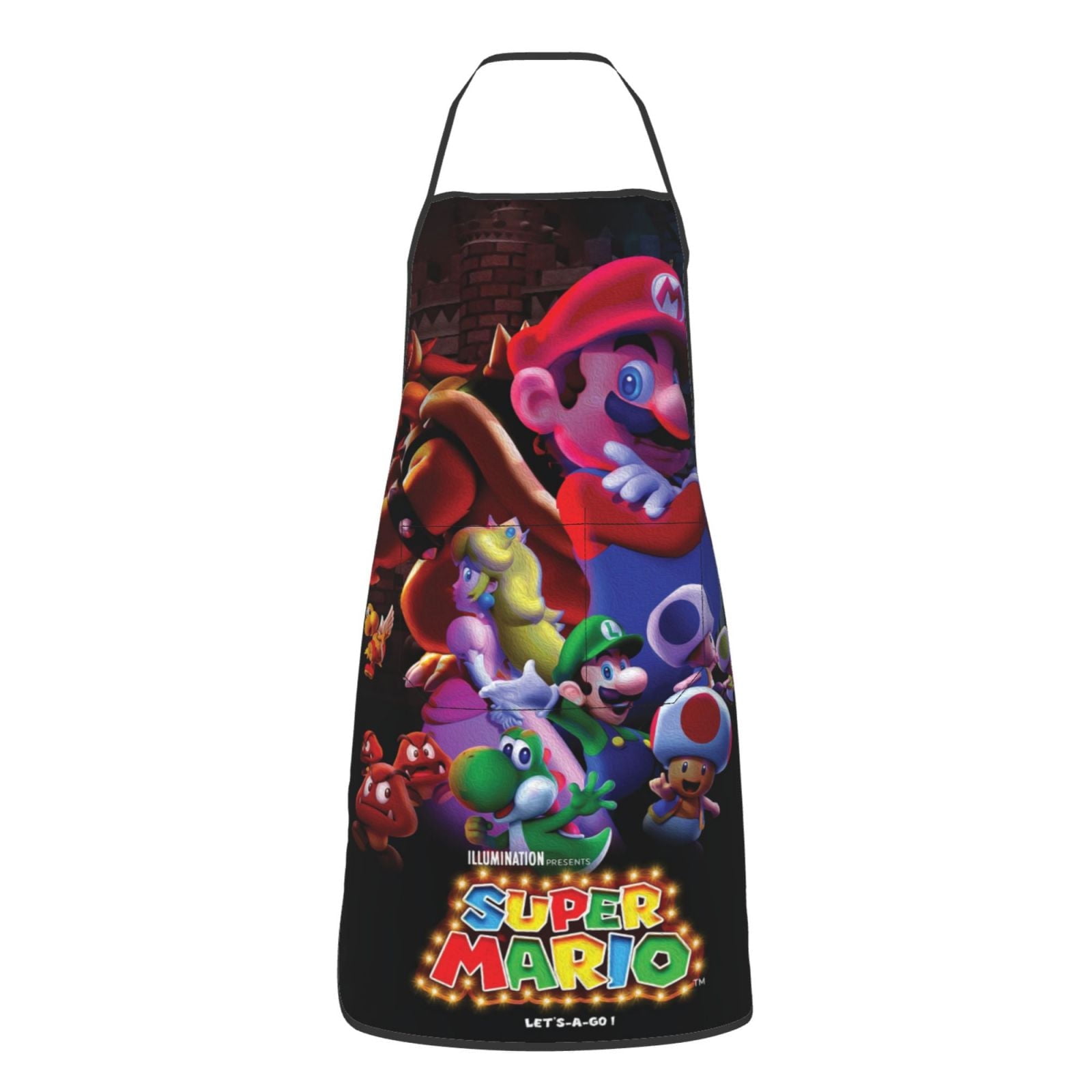 Mario Adjustable Bib Aprons, Waterdrop Resistant Apron with 2 Pockets ...