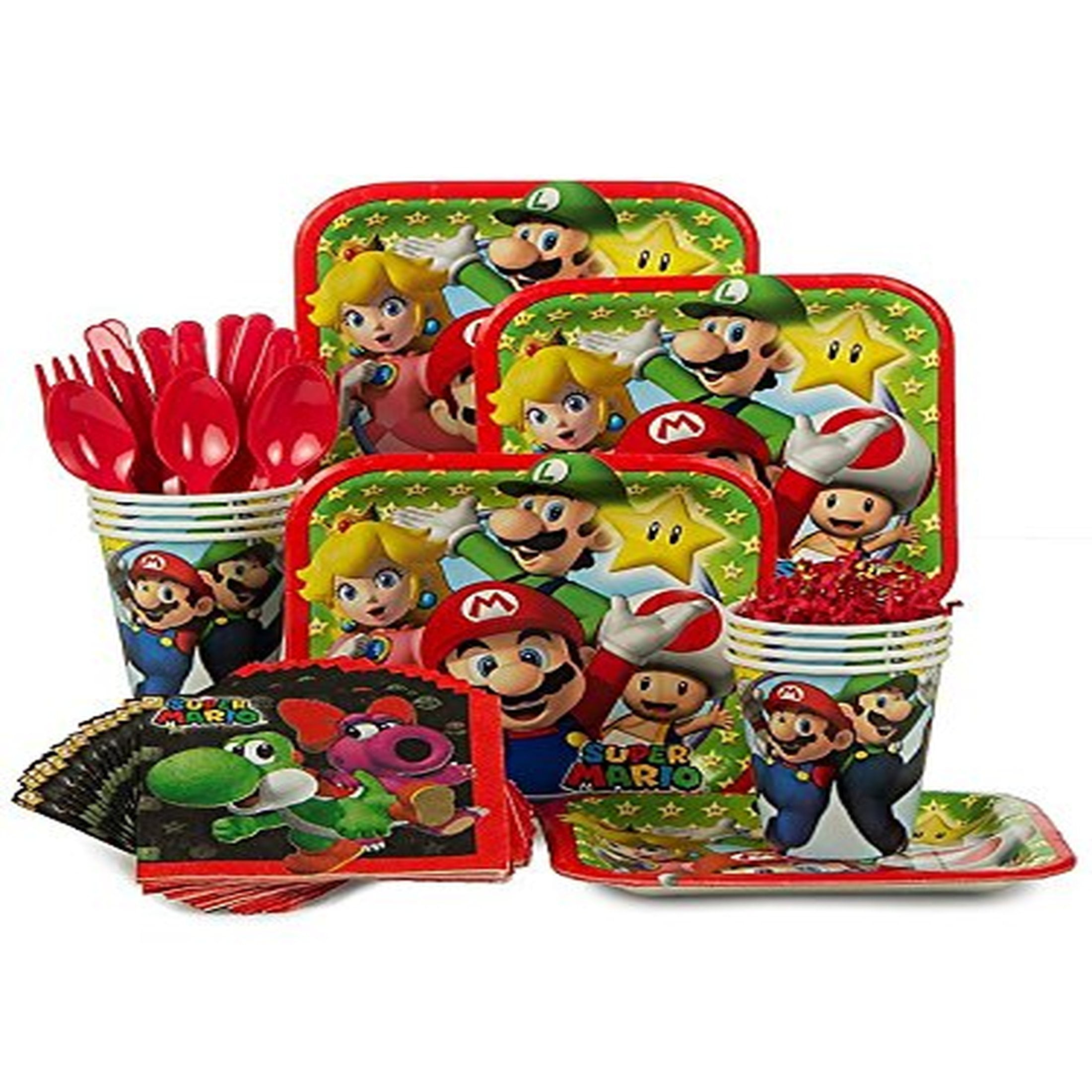 Mario Adventure Birthday Bash Tableware Set - Celebrate with vibrant ...