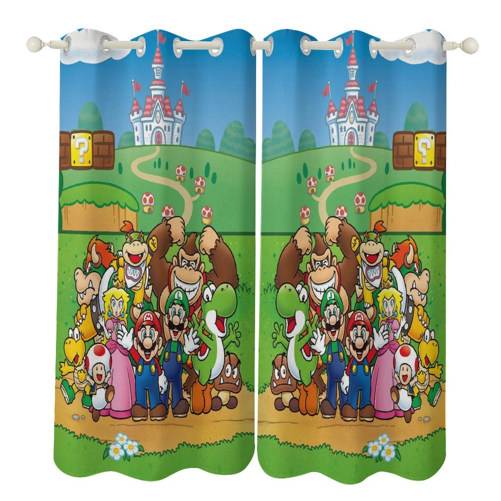 Mario And Friends Kids Curtains 52 X 72 Inch,Cartoon Blackout Curtains ...