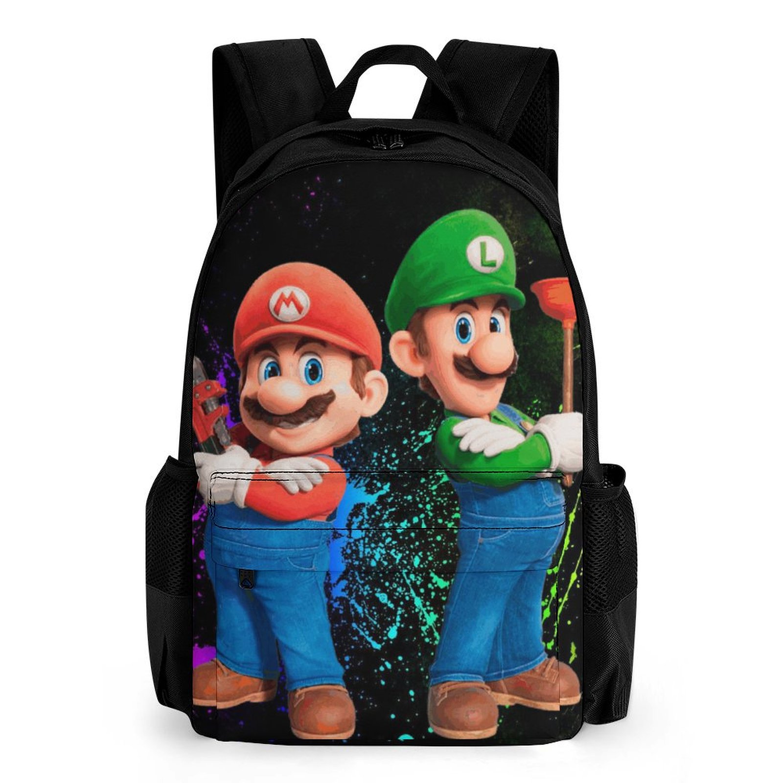 Mario And Luigi Backpack Laptop Bag Large Capacity Multipurpose Daypack ...