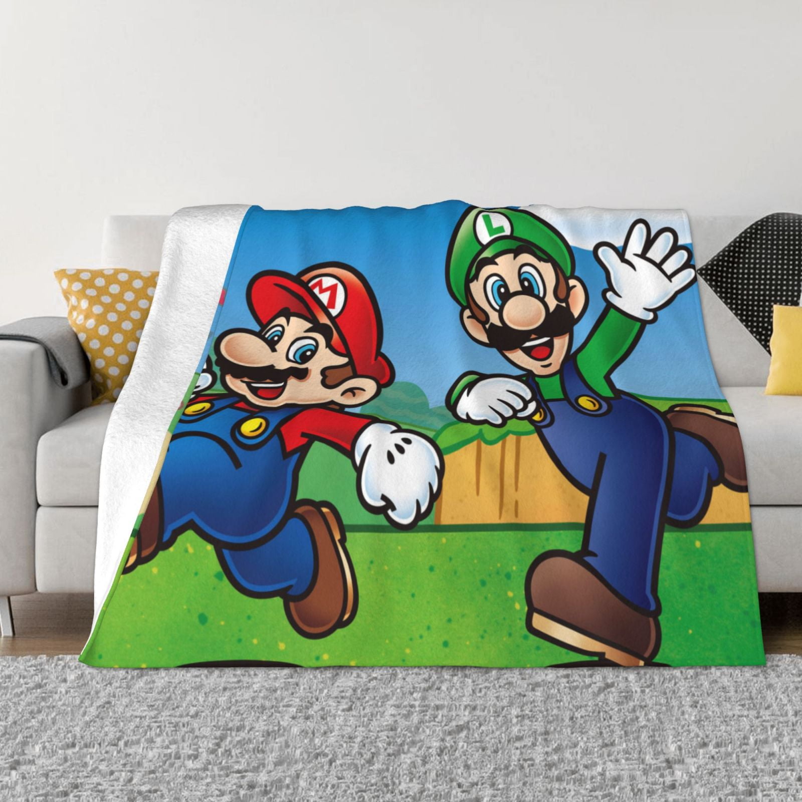 Mario And Luigi Flannel Blanket Cozy Ultra-Soft Micro Fleece Throw ...