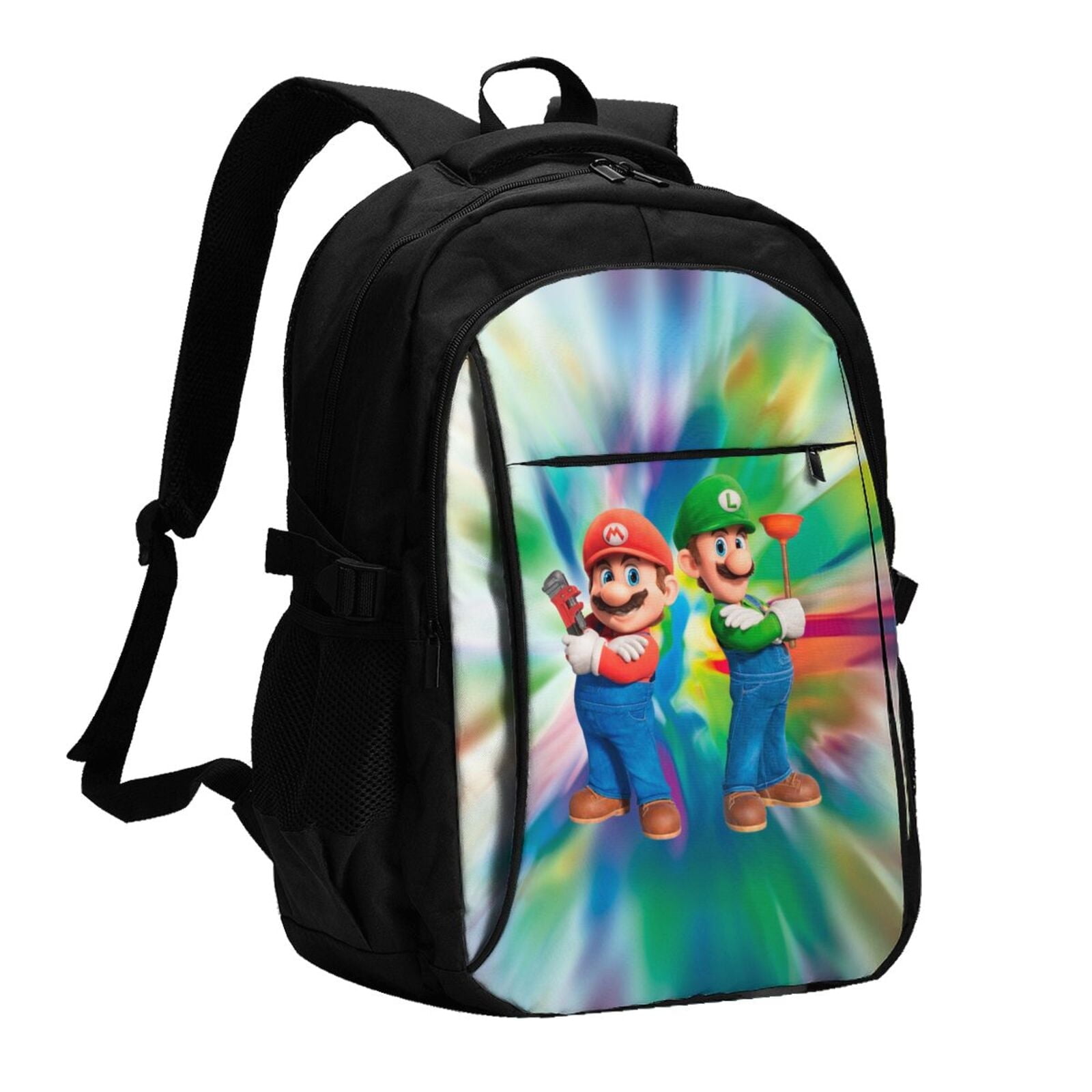 Mario And Luigi Unisex Backpack USB Daypack Large Capacity School Bag ...