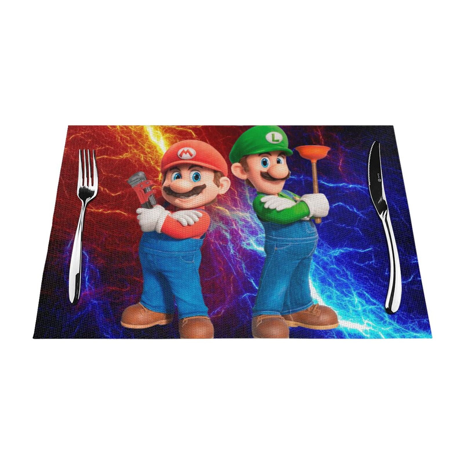 Mario And Luigi Woven Placemats For Kitchen Dining Table Tabletop Skid ...
