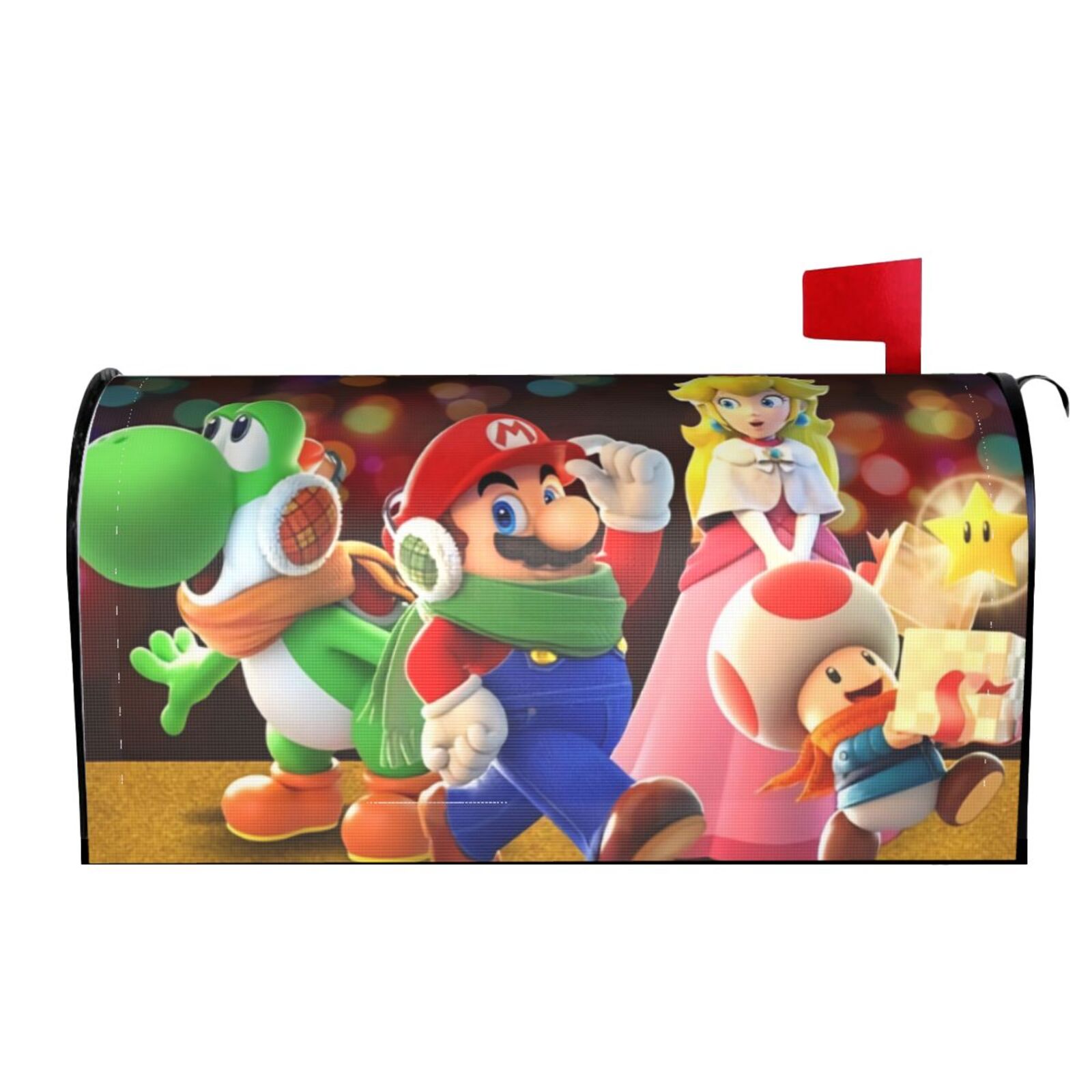 Mario And Princesa Peaches Cartoon Character Mailbox Cover Magnetic ...