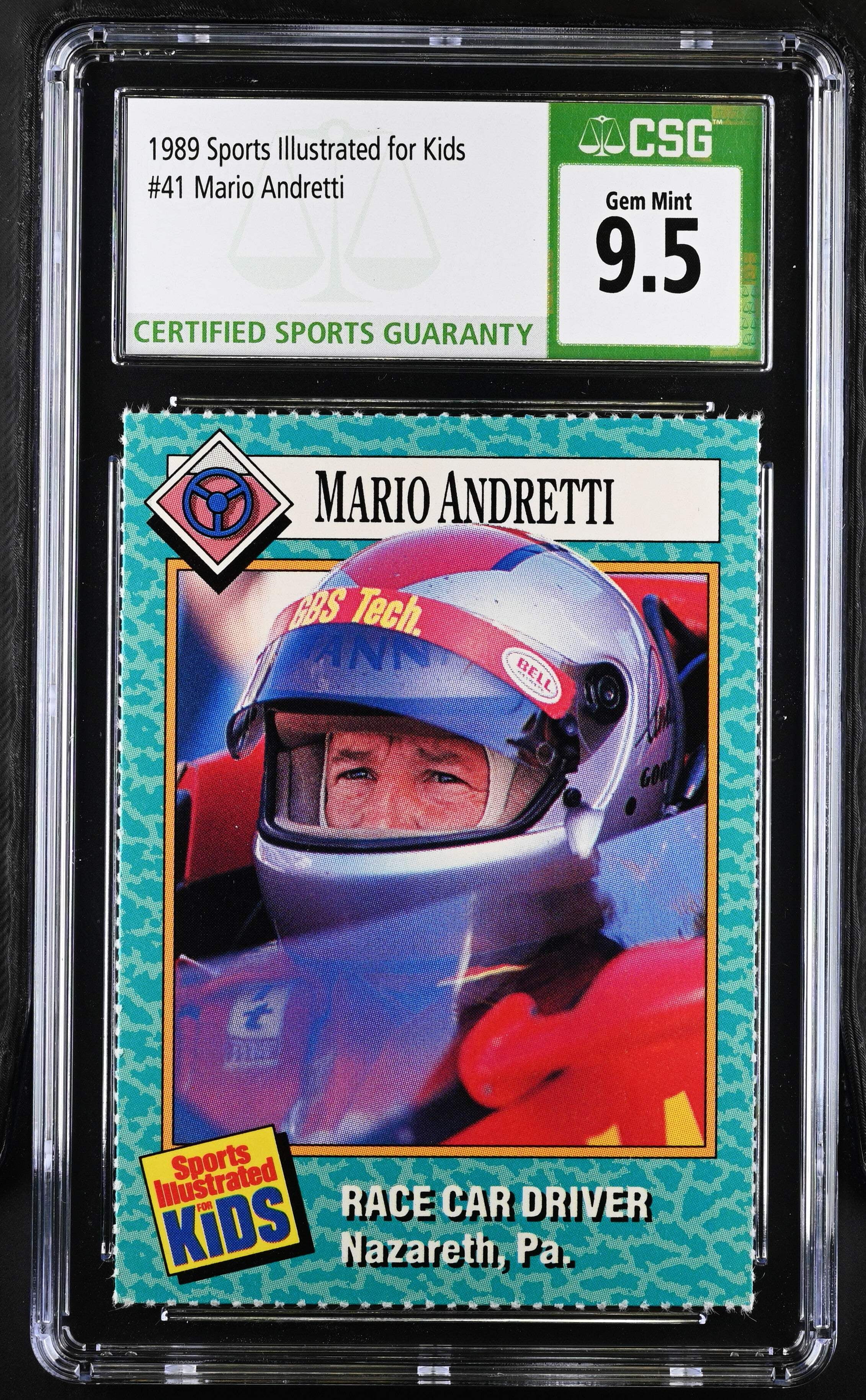 Mario Andretti 1989 Sports Illustrated for Kids racing card CSG graded ...