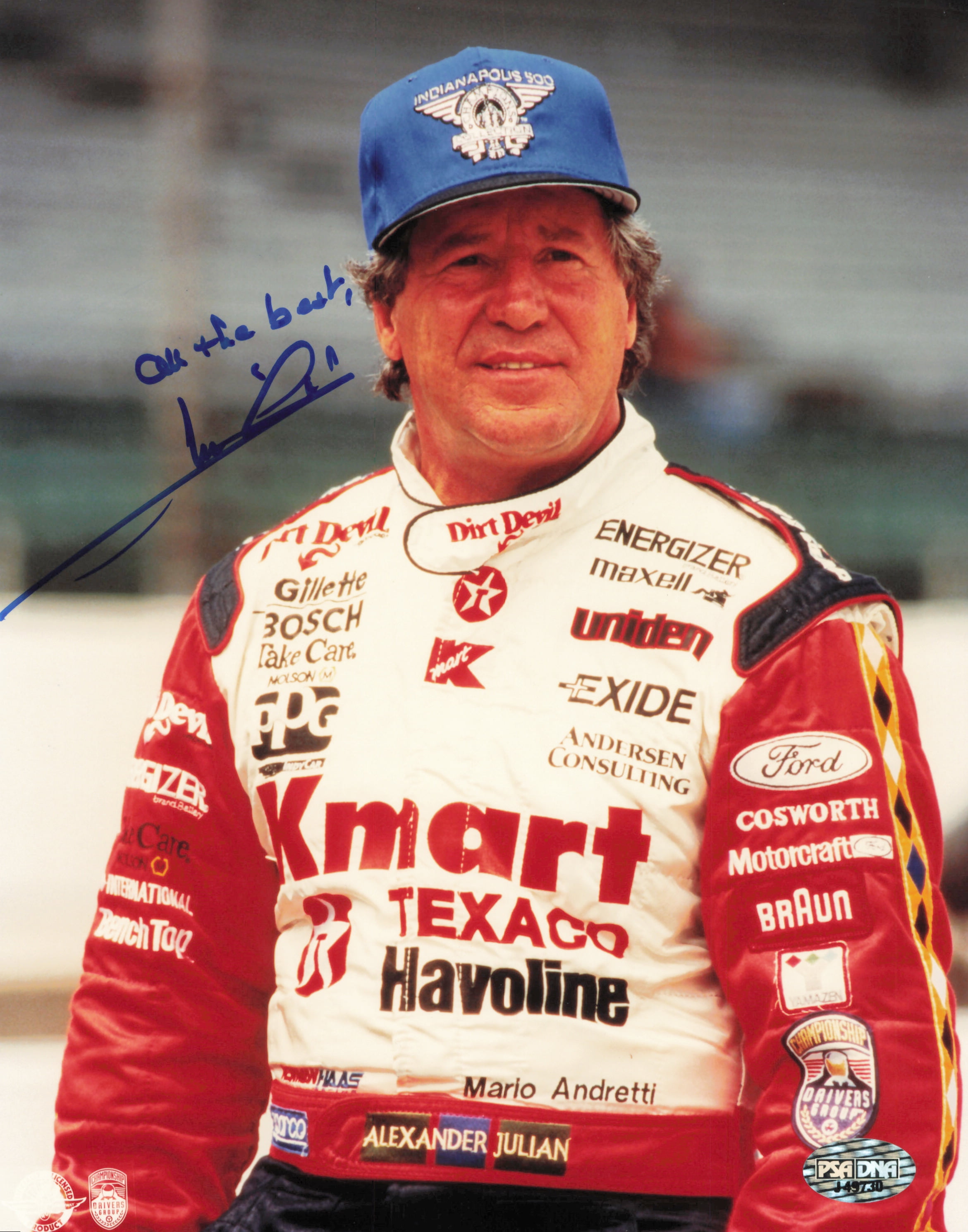 Mario Andretti Autographed 8x10 Photo Indy 500 PSA/DNA #J49730 ...
