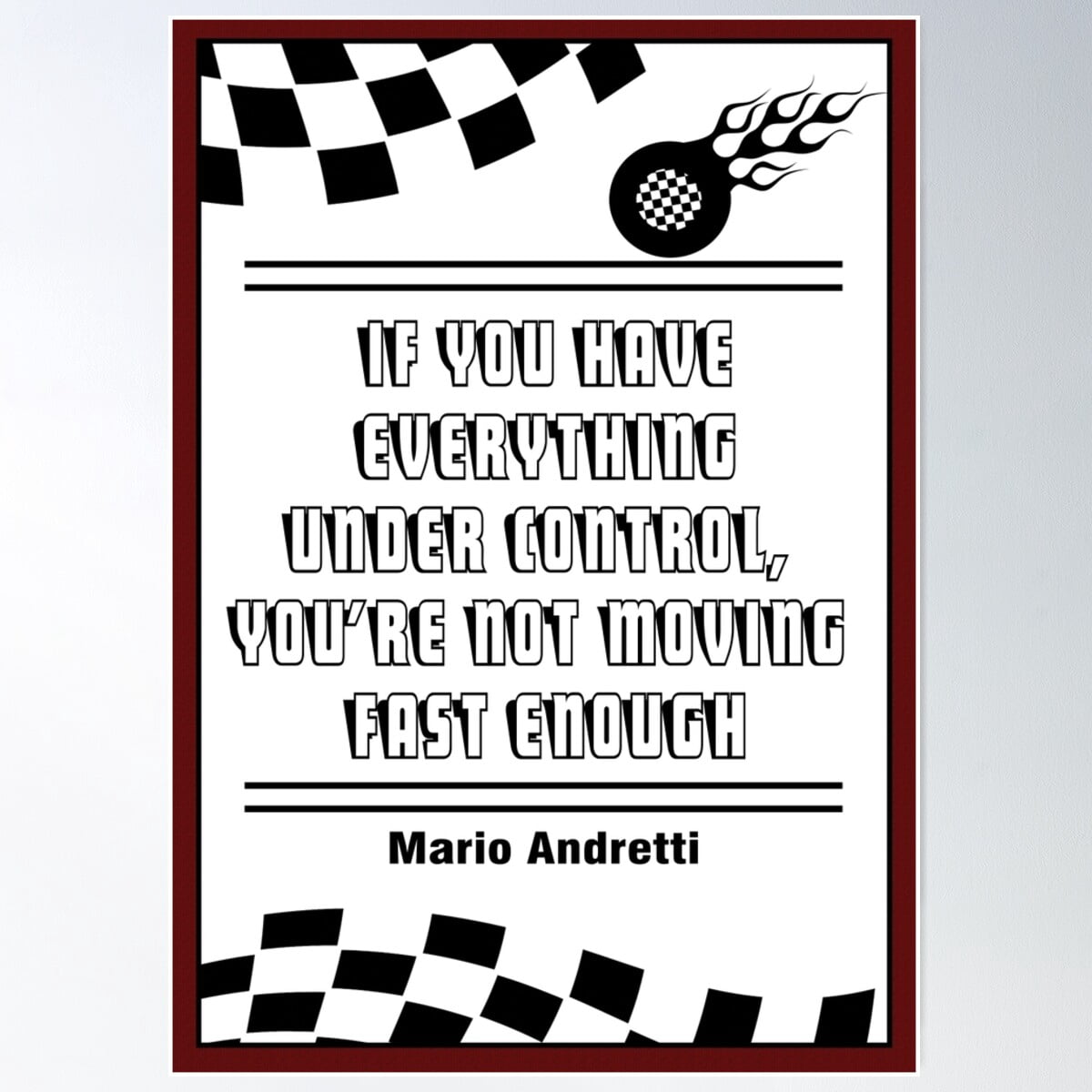 Mario Andretti Sports Quotes Poster Wall Art, Modern Wall Decor, 16x24 ...