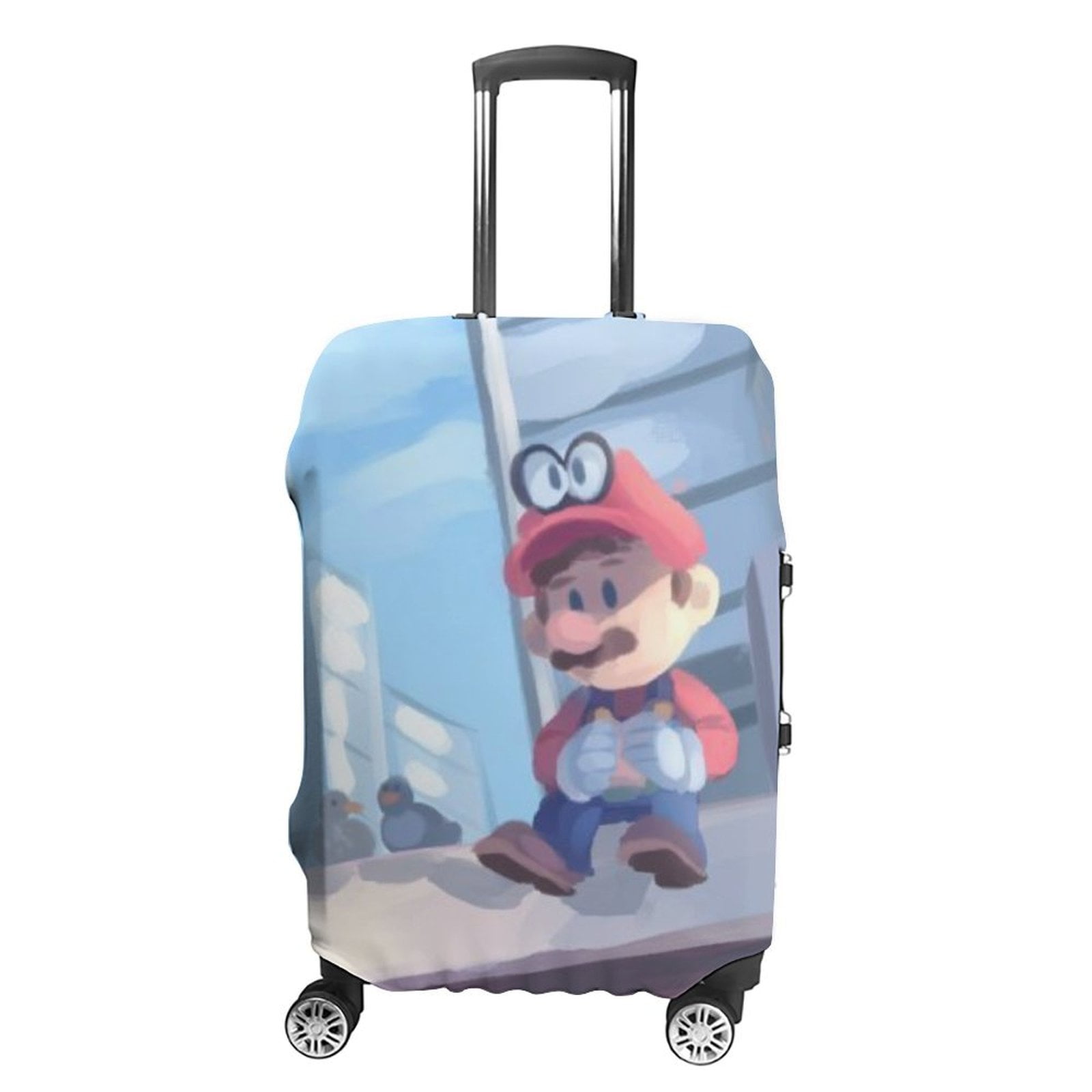 Mario Anime Travel Luggage Cover Fit 19-32 Inch Luggage Washable ...