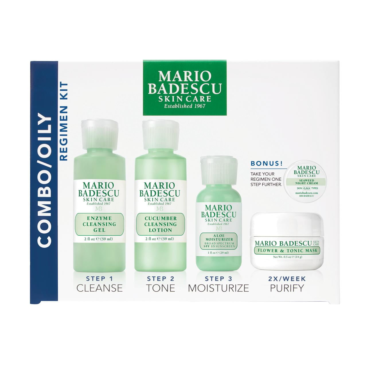 Mario Badescu Combo/Oily Skin Care Regimen Kit with Travel Size Face ...