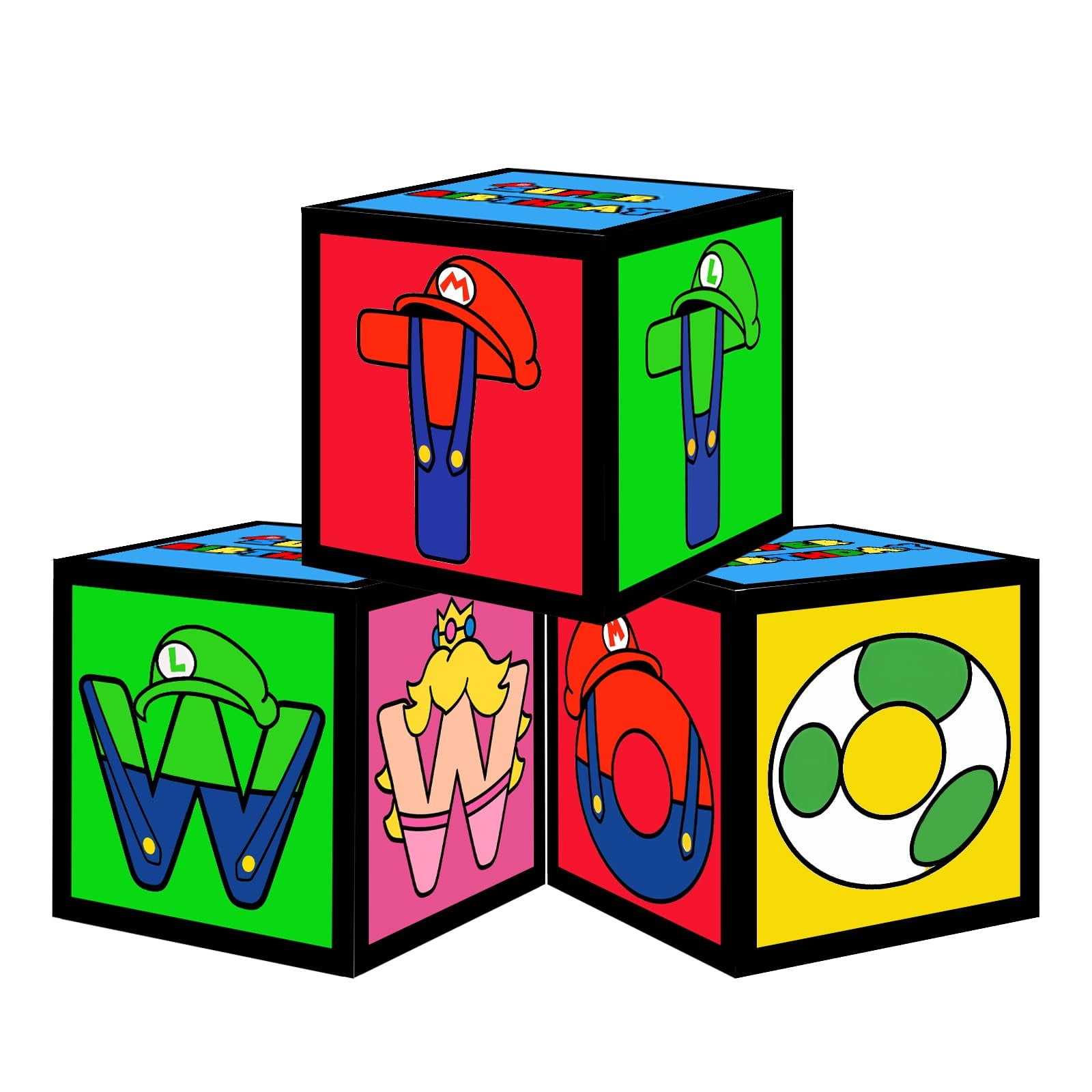 Mario Balloon Boxes 2nd Birthday Party BSL1 Decorations "TWO" Baby ...