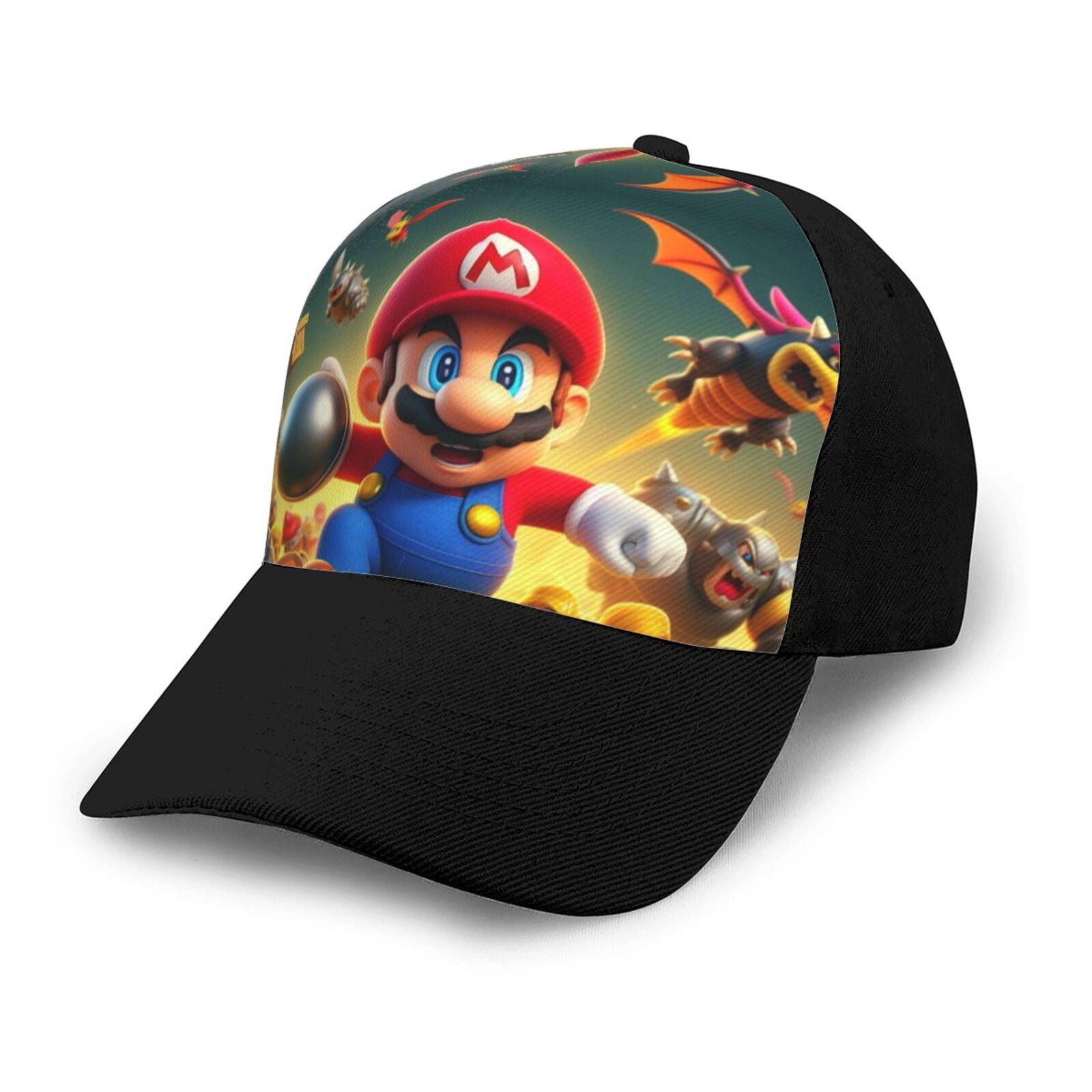 Mario Baseball Cap Golf Dad Hat Adjustable Low Profile Cotton Hat ...