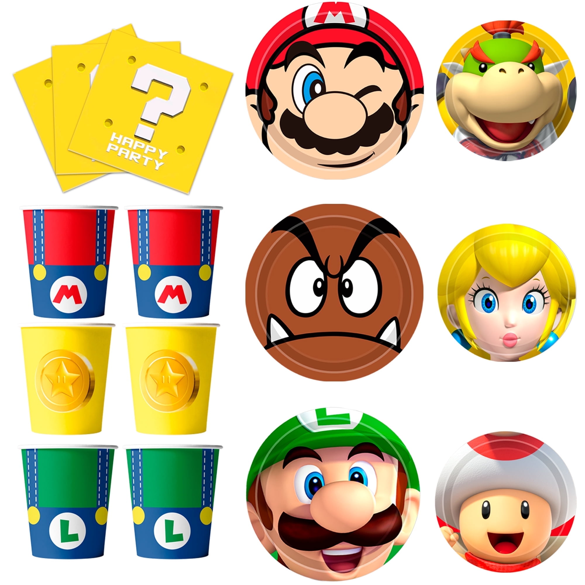 Mario Birthday Decorations Tableware,120pcs Mario Plates and Napkins ...