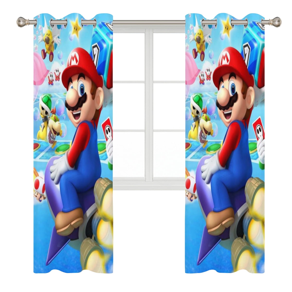 Mario Blackout Room Curtains Bedroom Kids Curtains Insulated Curta ...