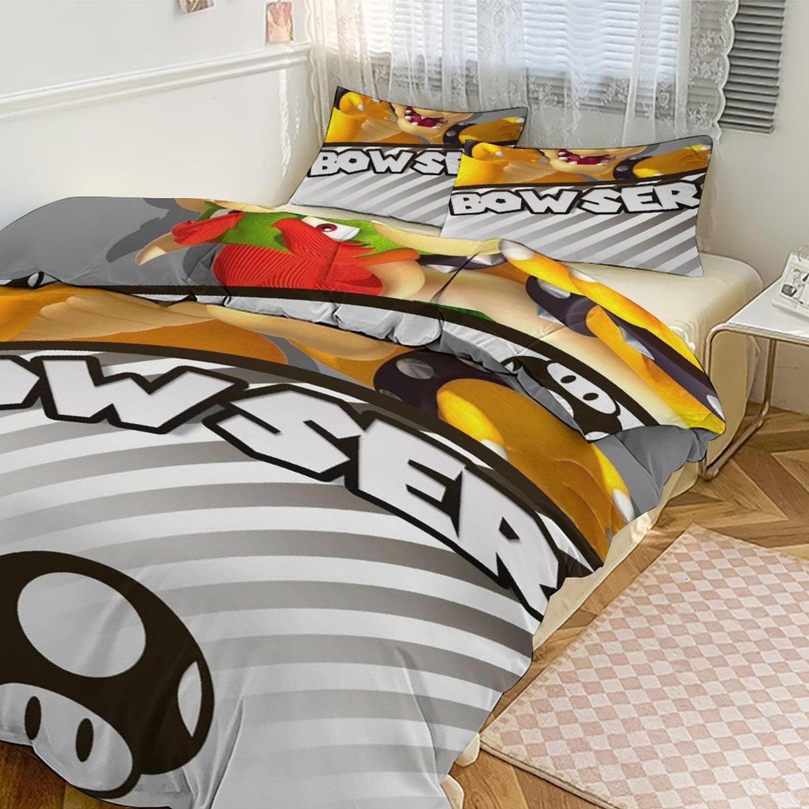 Mario Bowser Kids Bedding Set 3 Piece Set Cartoon Double-sided Printing Twin - Walmart.com