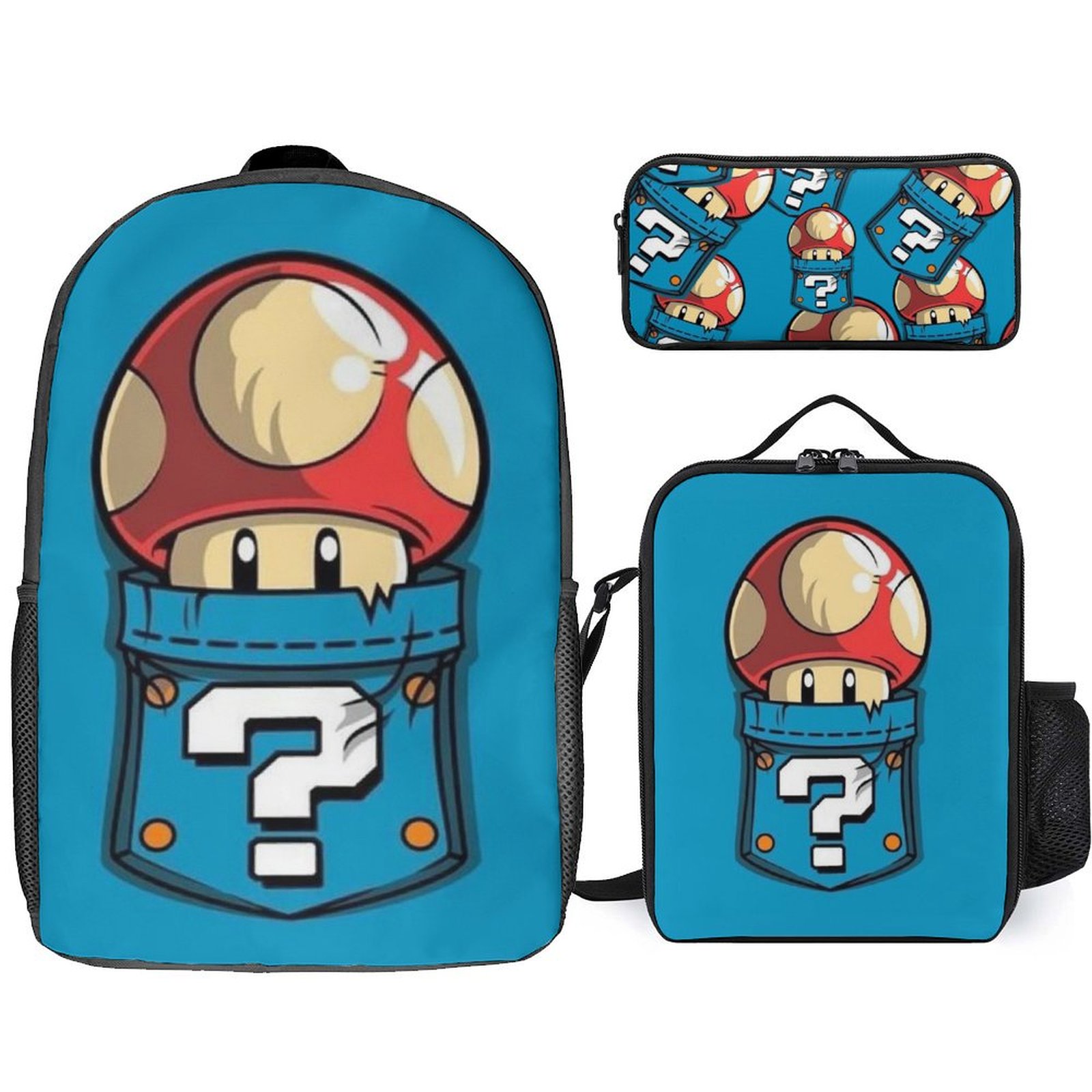 Mario Bro Backpack Anime 17inch School Bag Game Lunch Bag Cartoon ...