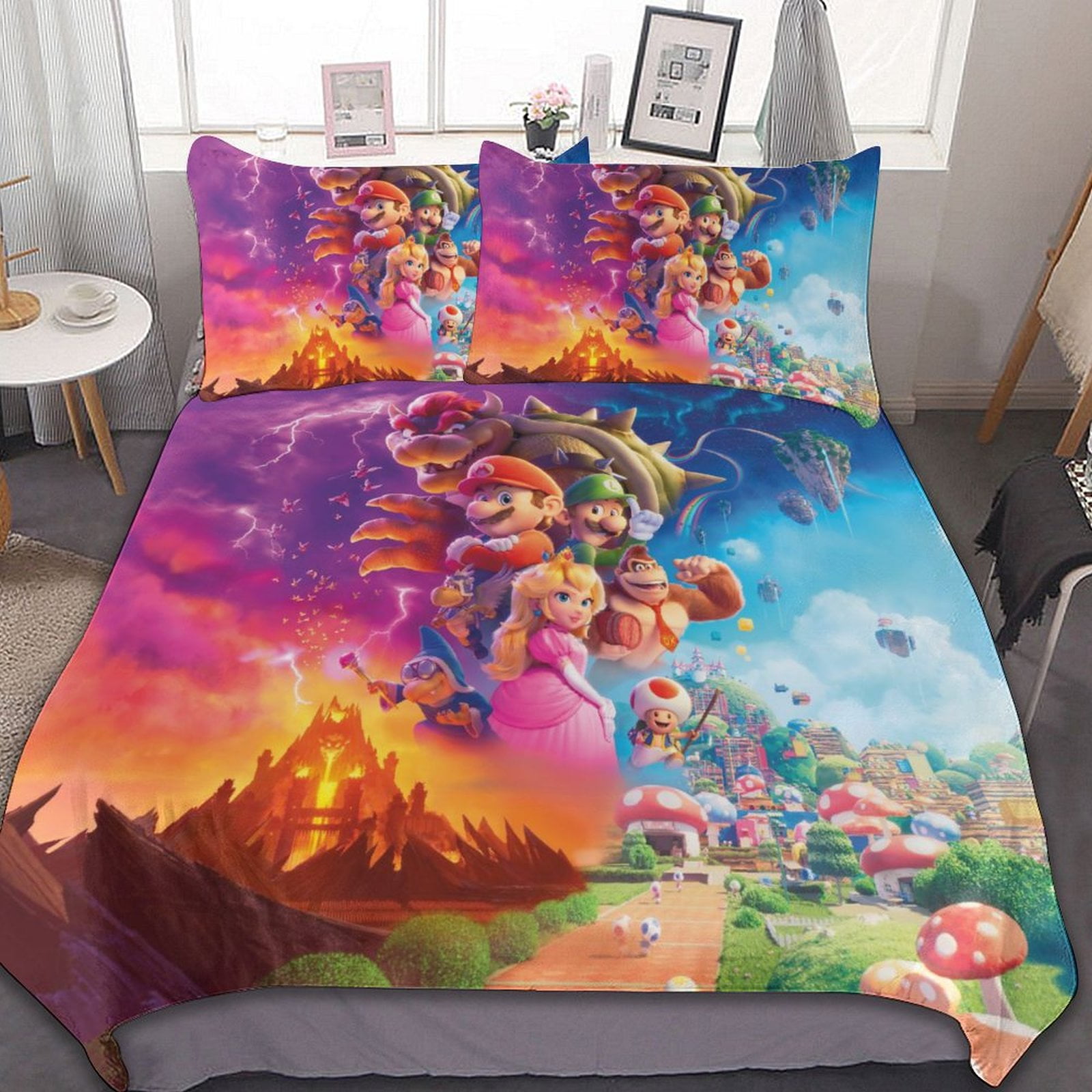 Mario Bros 3 Piece Bedding Sets Decor Comforter Sets With One Duvet ...