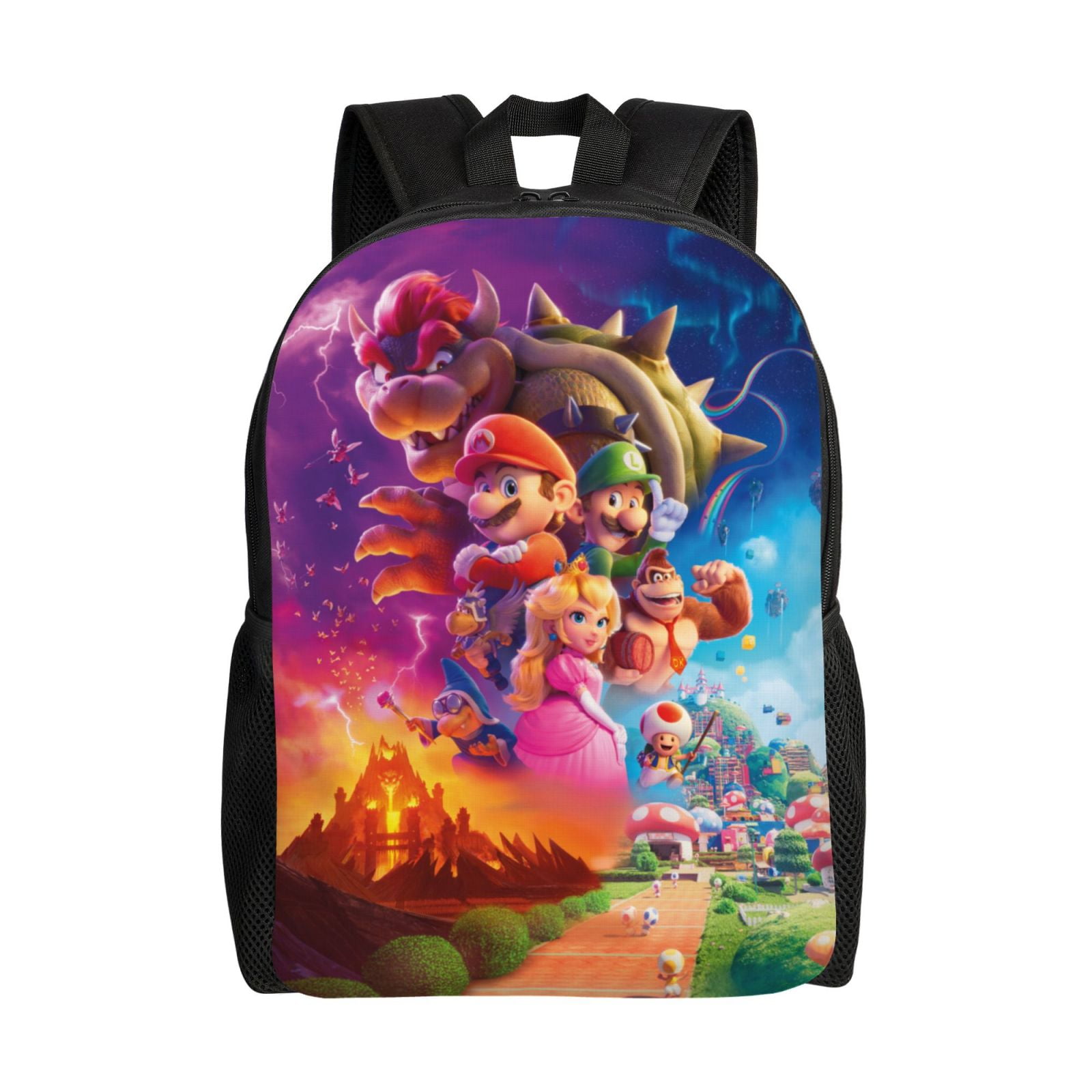 Mario Bros Backpack Laptop School Bag Student Satchel Lightweight Basic ...