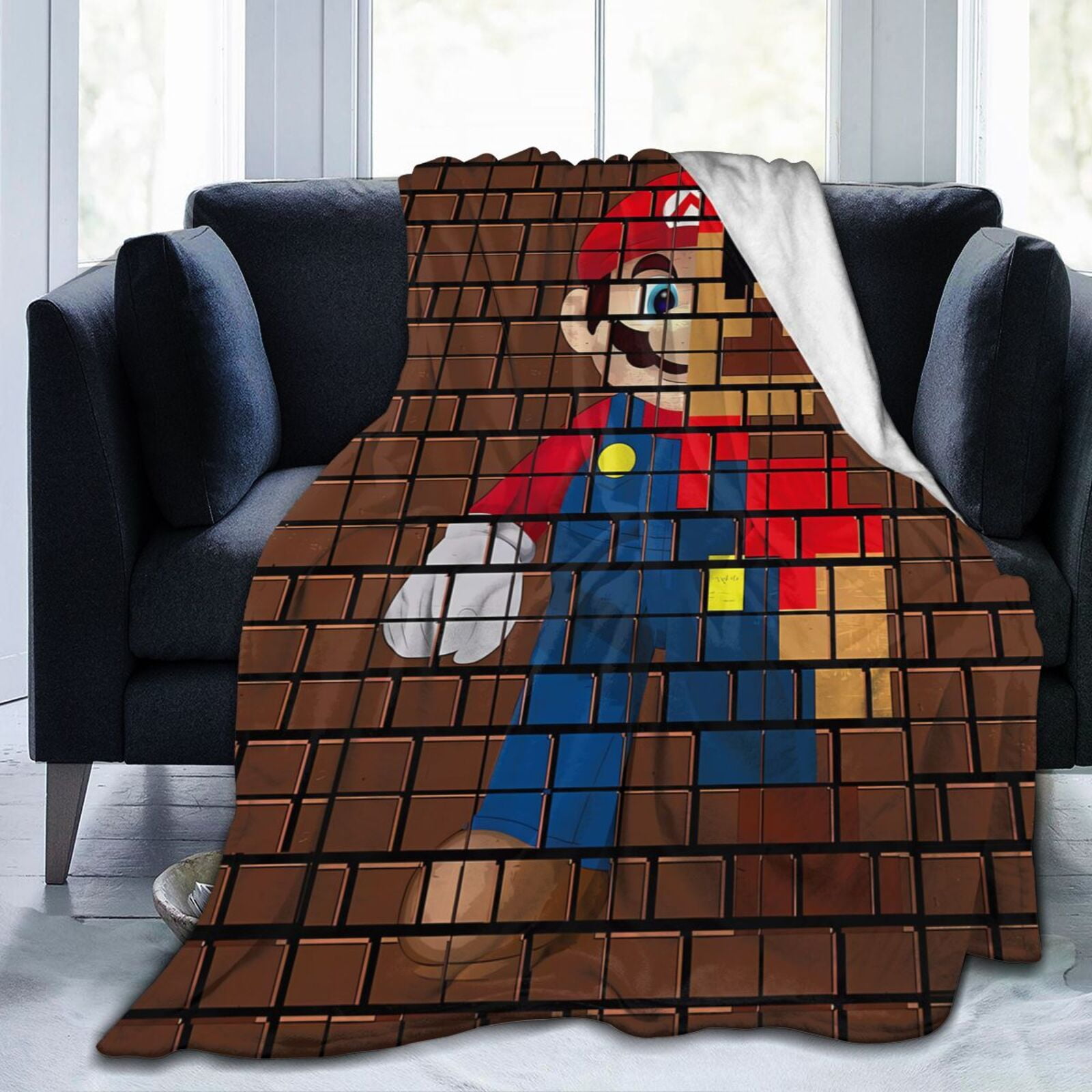 Mario Bros Blanket Ultra-Soft Flannel Plush Throw Super Fuzzy Warm ...