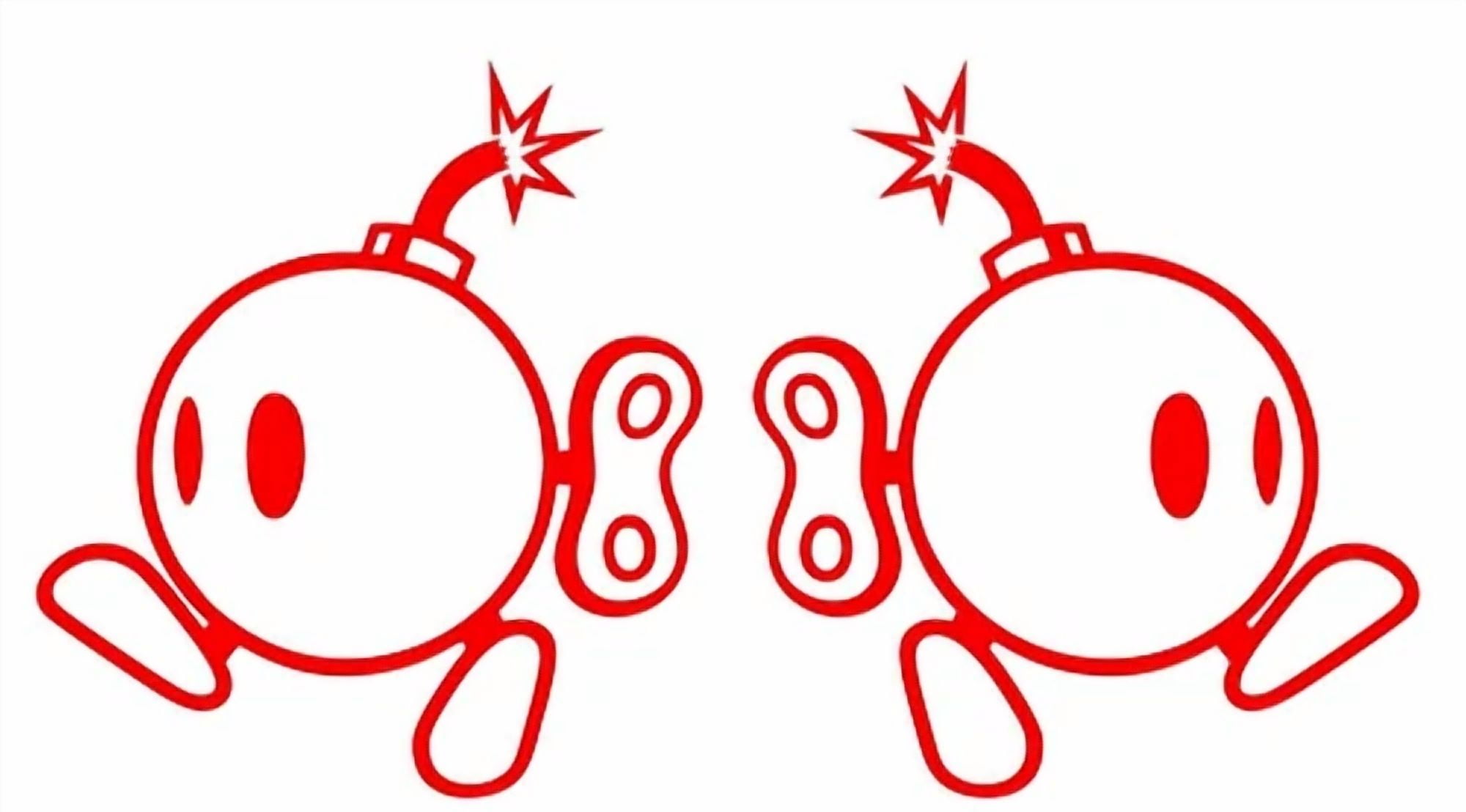 Mario Bros Bob Omb Bomb Two 5" Red Vinyl Decal Sticker Car Window ...