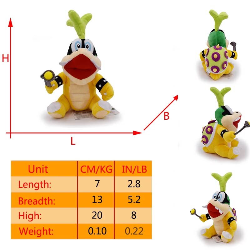 Mario Bros Bowser Koopa Plush Toys Ludwig Roy Morton Wendy Lemmy Iggy ...